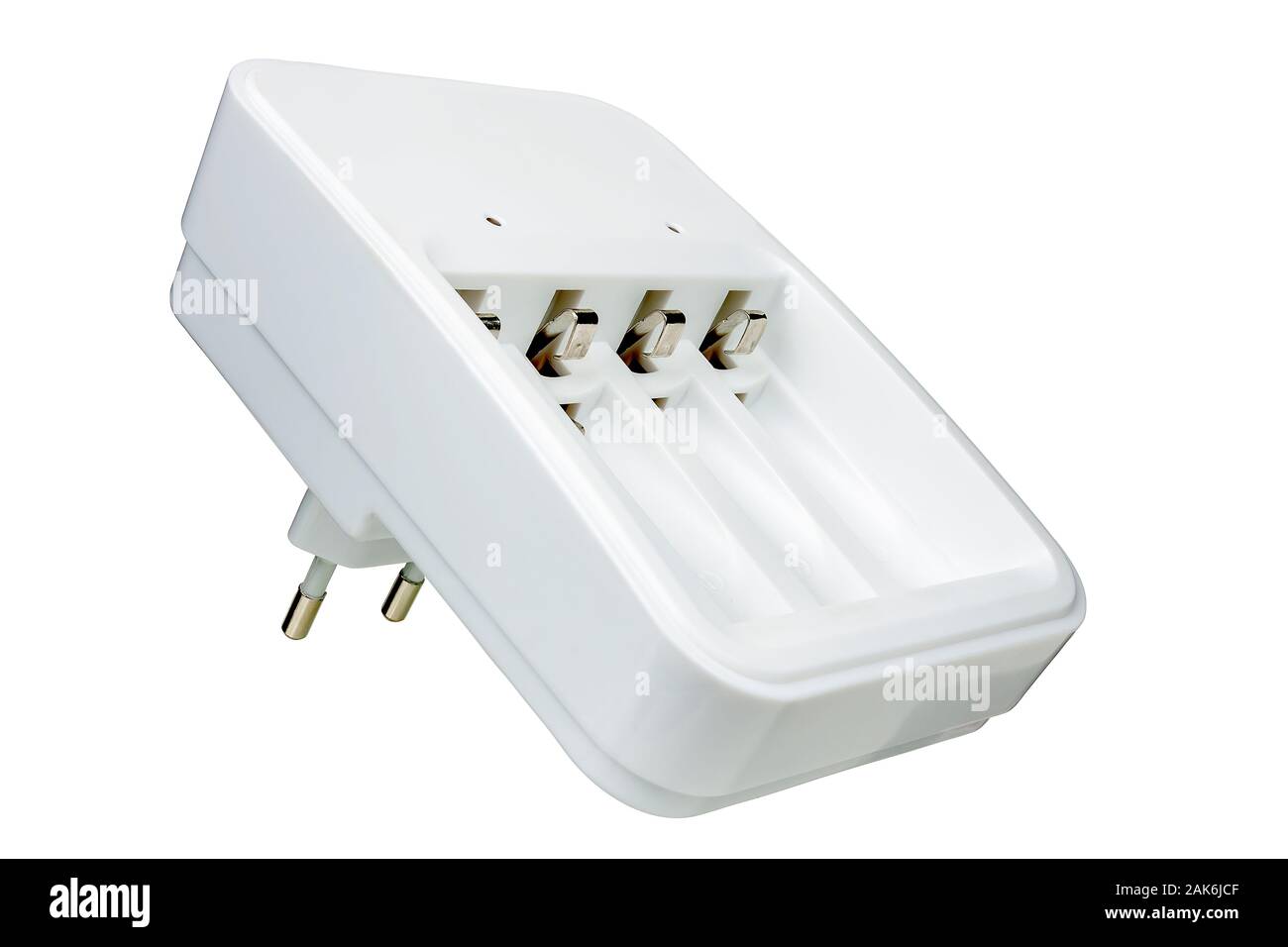 Battery charger close-up isolated on white background Stock Photo - Alamy