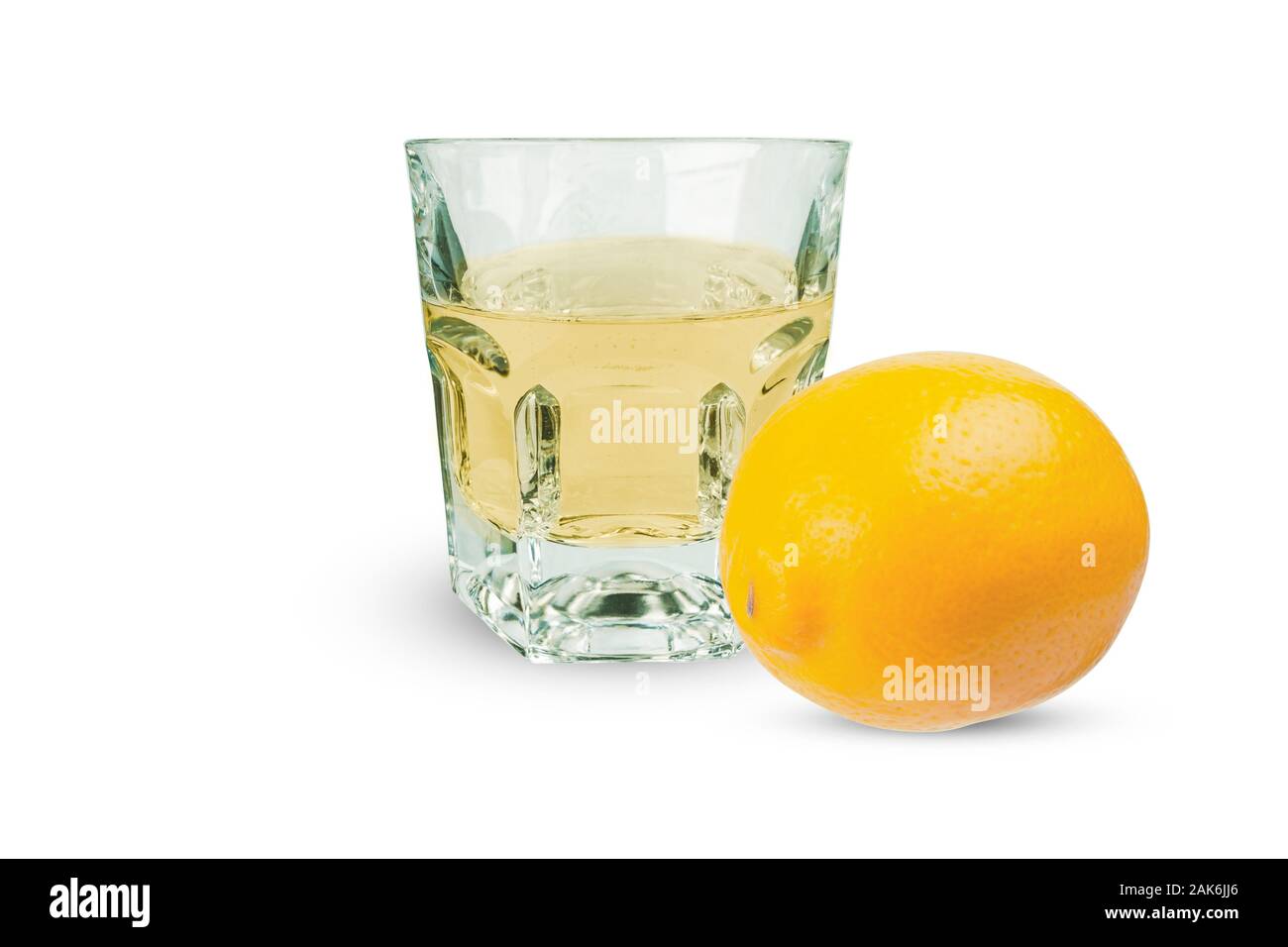 Lemon with a lemonade tank on a white background Stock Photo - Alamy
