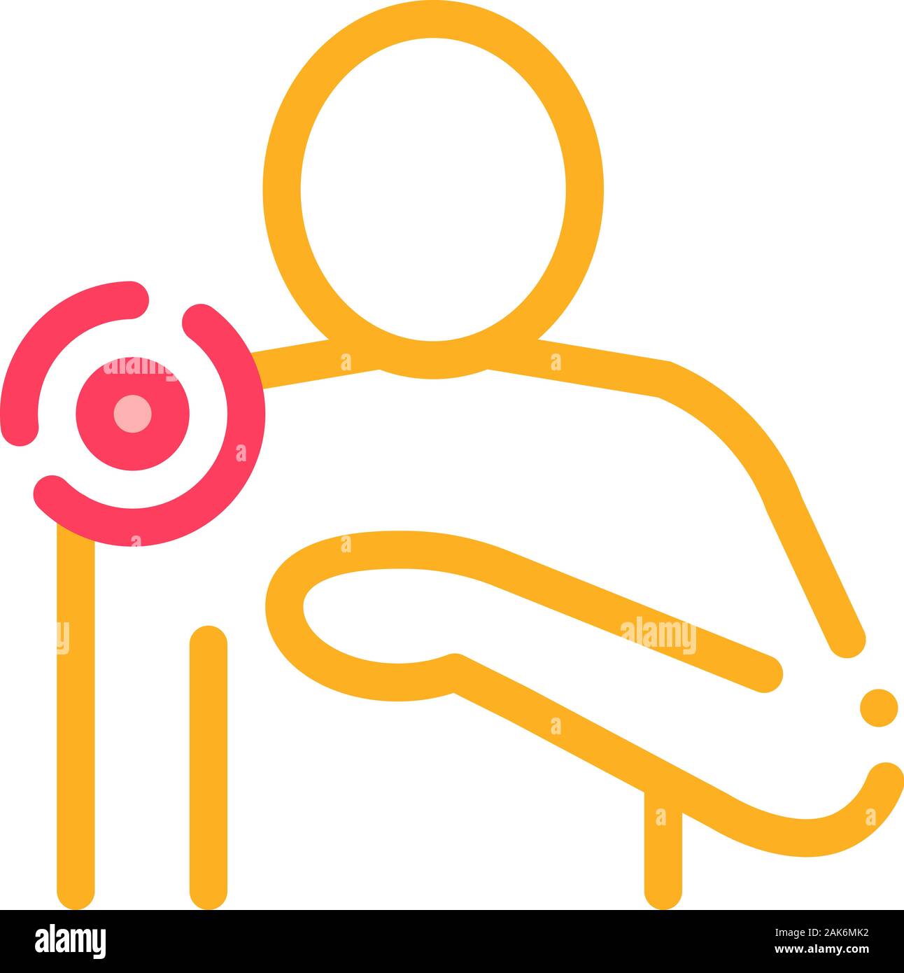 Pinpoint Shoulder Pain Icon Vector Outline Illustration Stock Vector ...