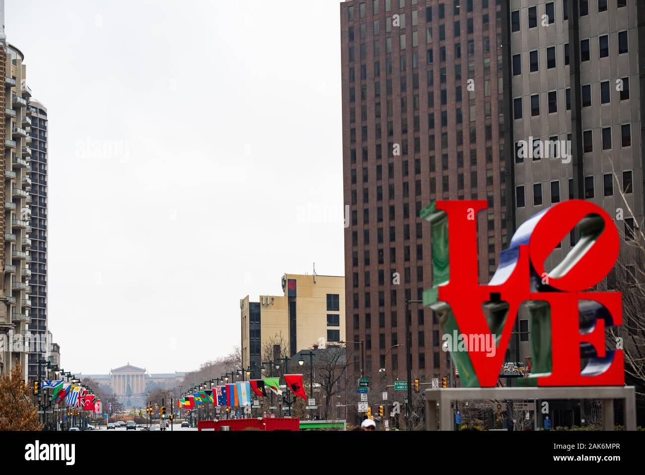The famous Philadelphia LOVE statue created by Robert Indiana in 1965 ...
