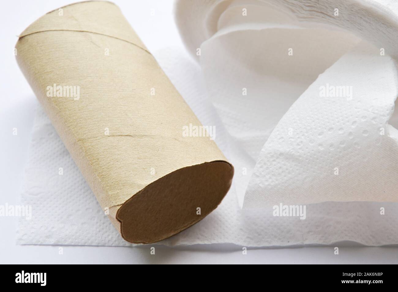 brown hard tissue paper core on white background Stock Photo - Alamy