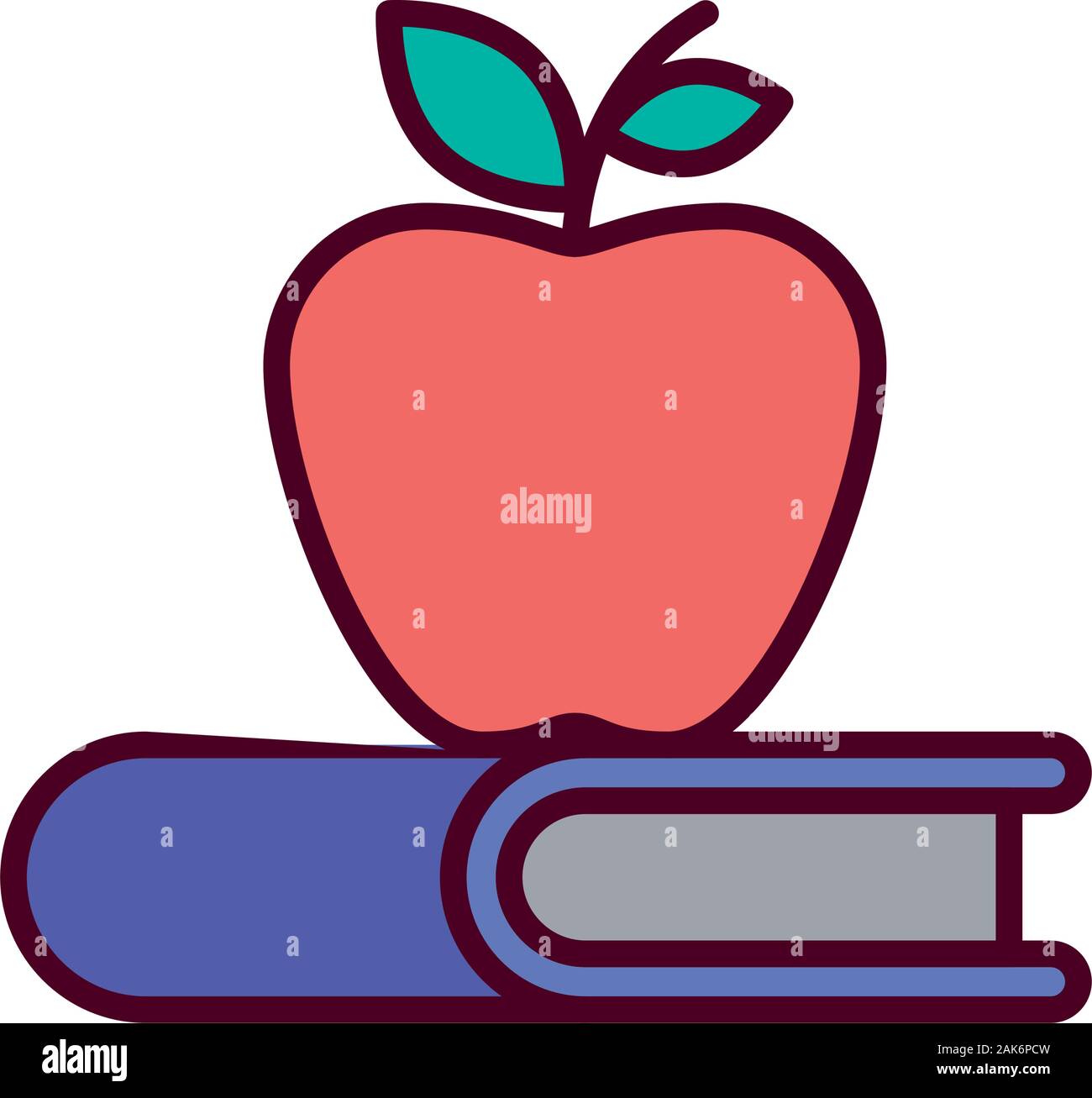 Isolated school book and apple vector design Stock Vector Image & Art ...