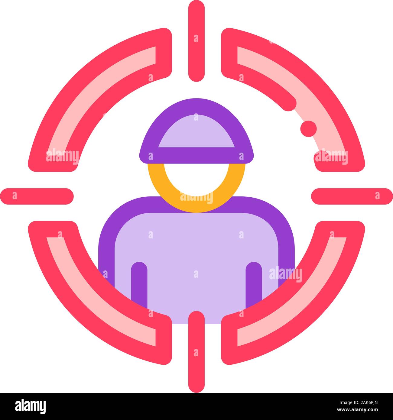 Targeting Person Icon Vector Outline Illustration Stock Vector Image ...