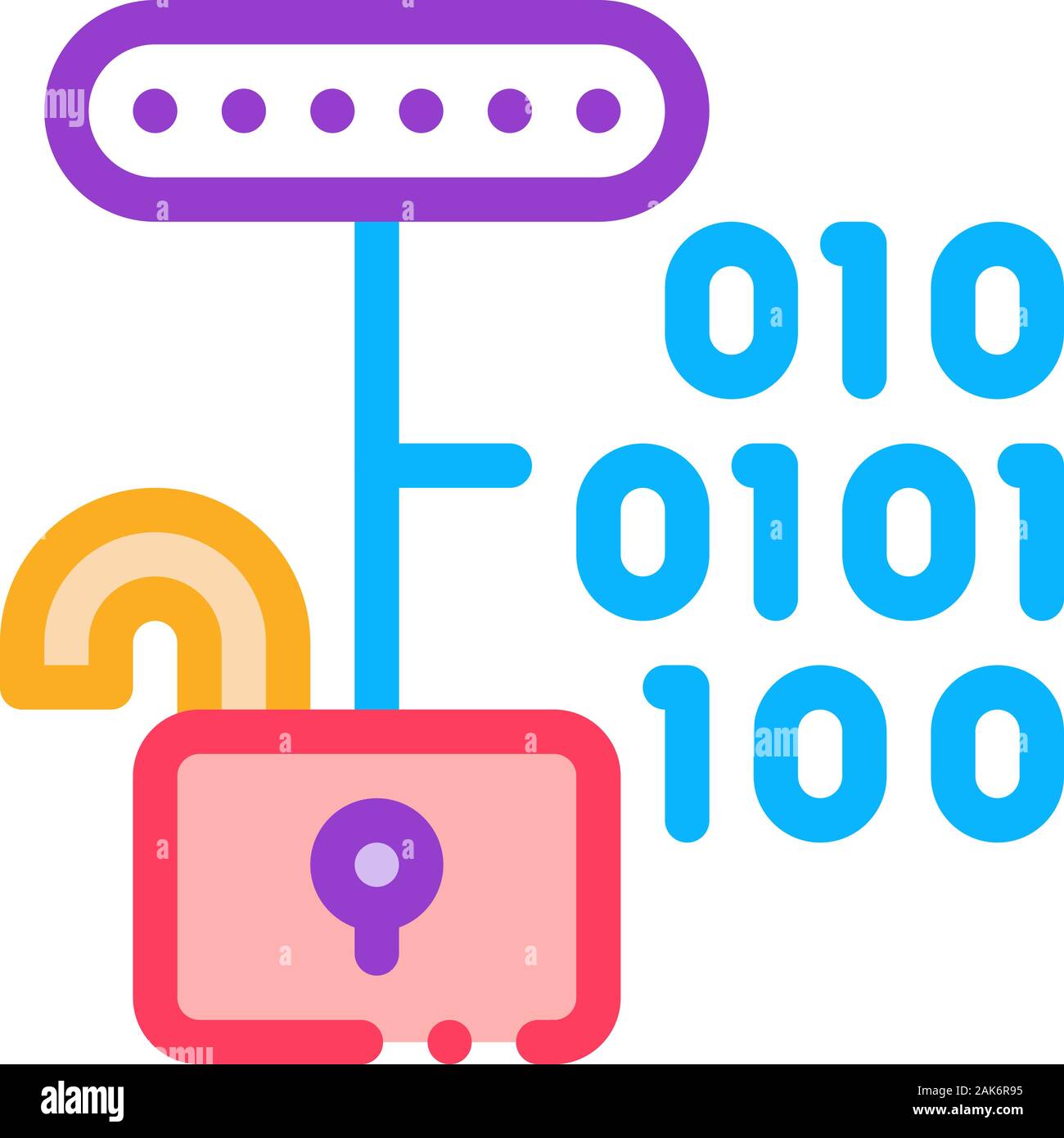 Hacking Binary Code Icon Vector Outline Illustration Stock Vector Image ...