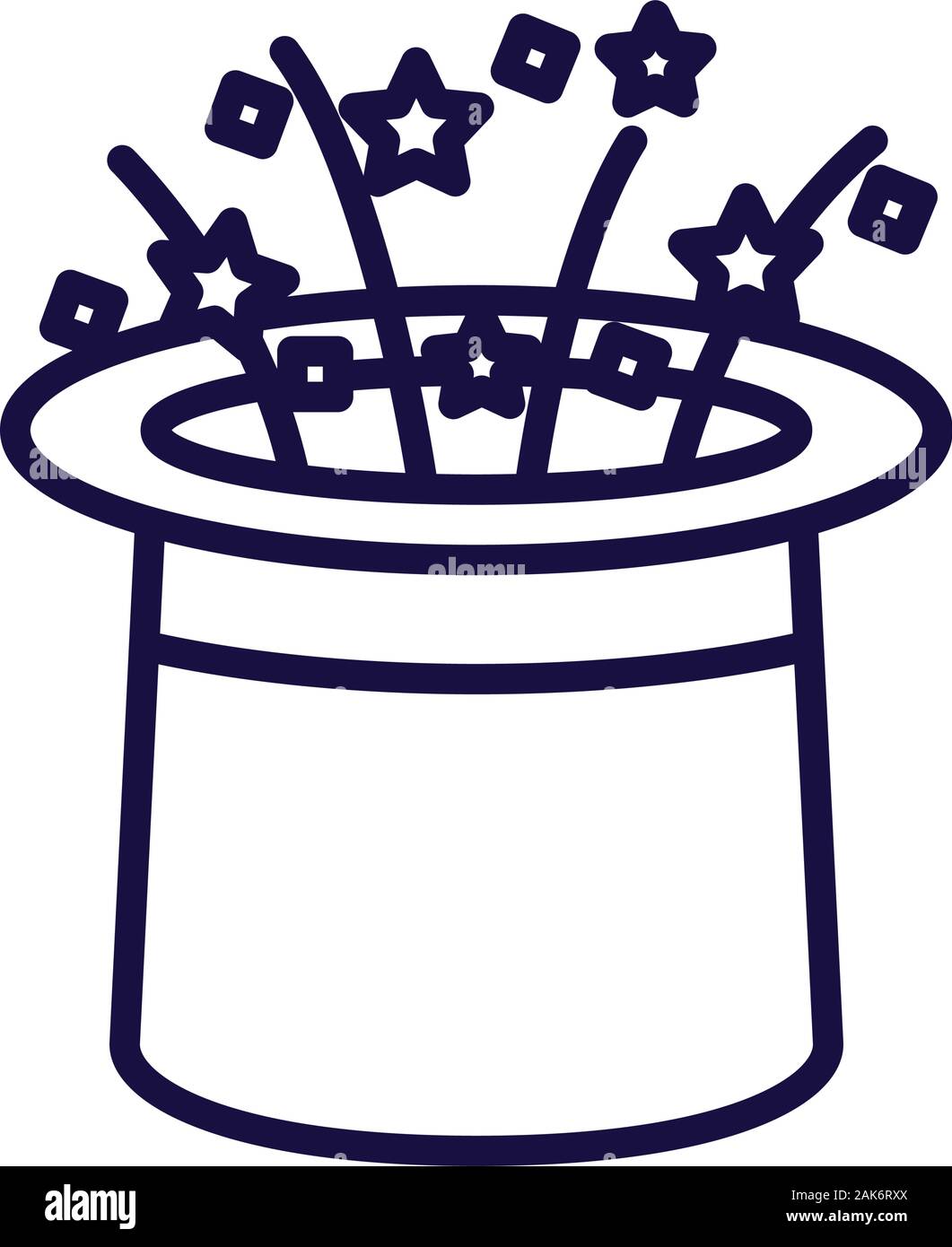 Isolated party confetti inside magic hat vector design Stock Vector ...