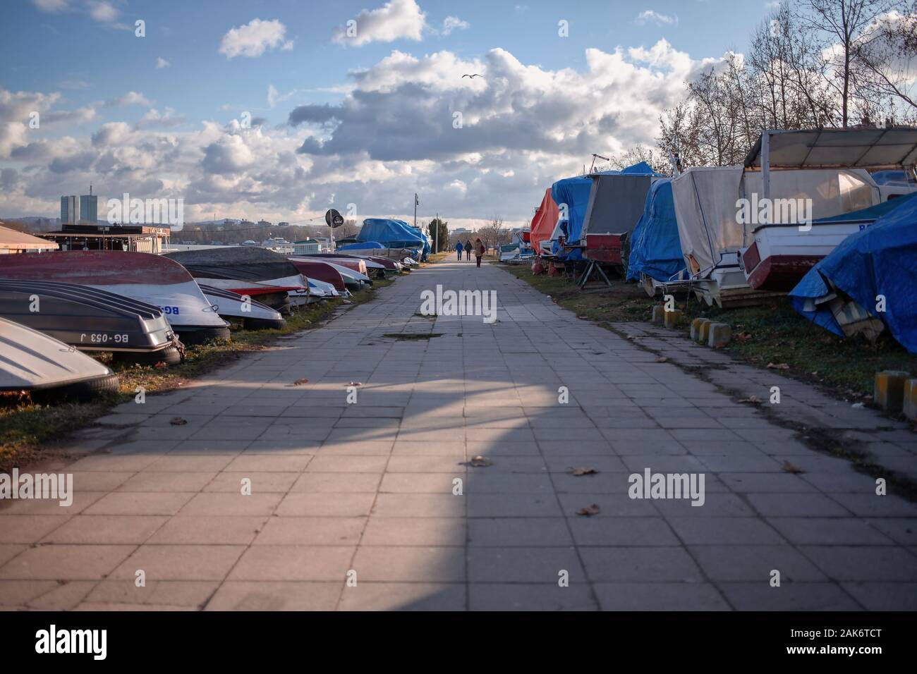 Belgrade, Serbia - View the Danube riverside in Zemun Stock Photo - Alamy