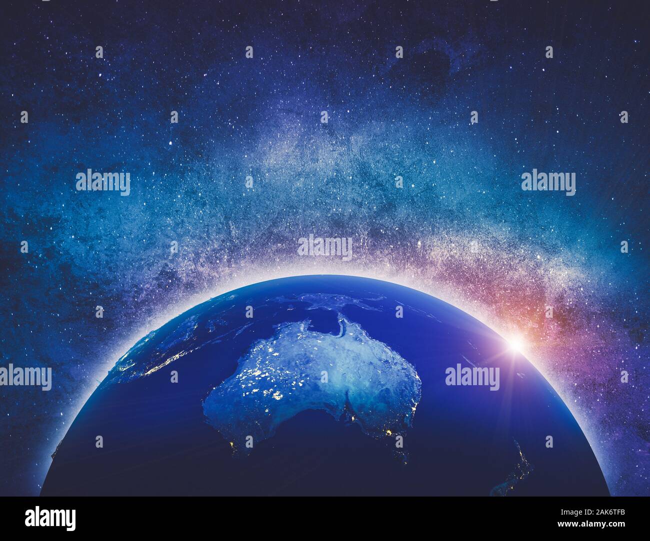 Australia and South Pacific. Elements of this image furnished by NASA ...