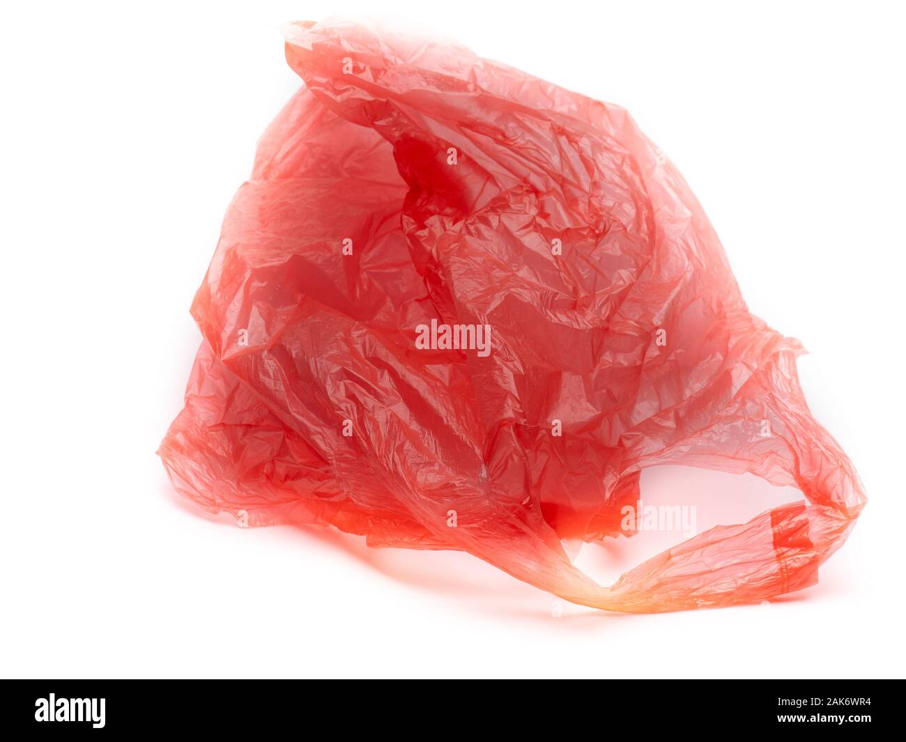Red plastic bag isolated environmental protection Stock Photo - Alamy
