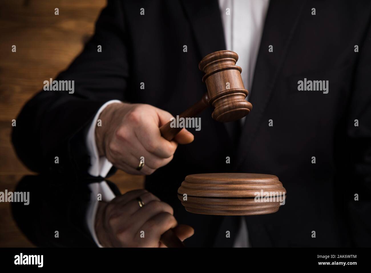 Justice and law concept. Male judge in a courtroom Stock Photo - Alamy