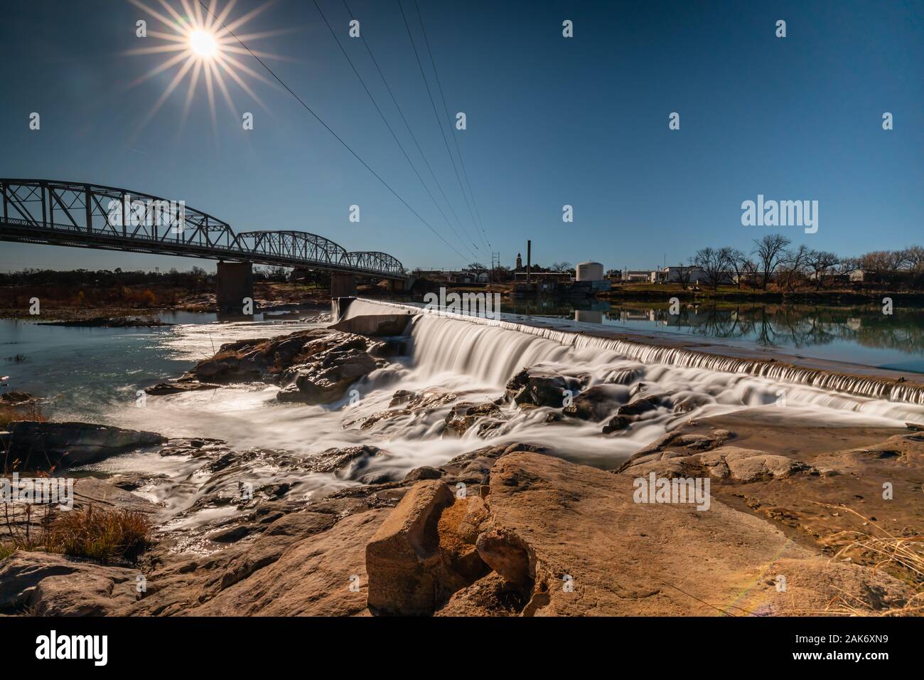 Low water dam in Llano Texas on the Llano river Stock Photo - Alamy