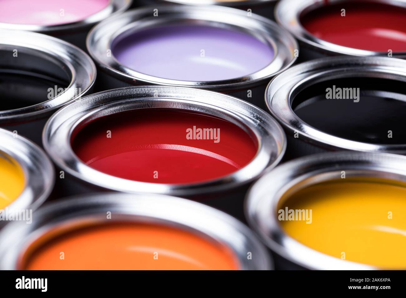 Tin metal cans, Painting background Stock Photo - Alamy