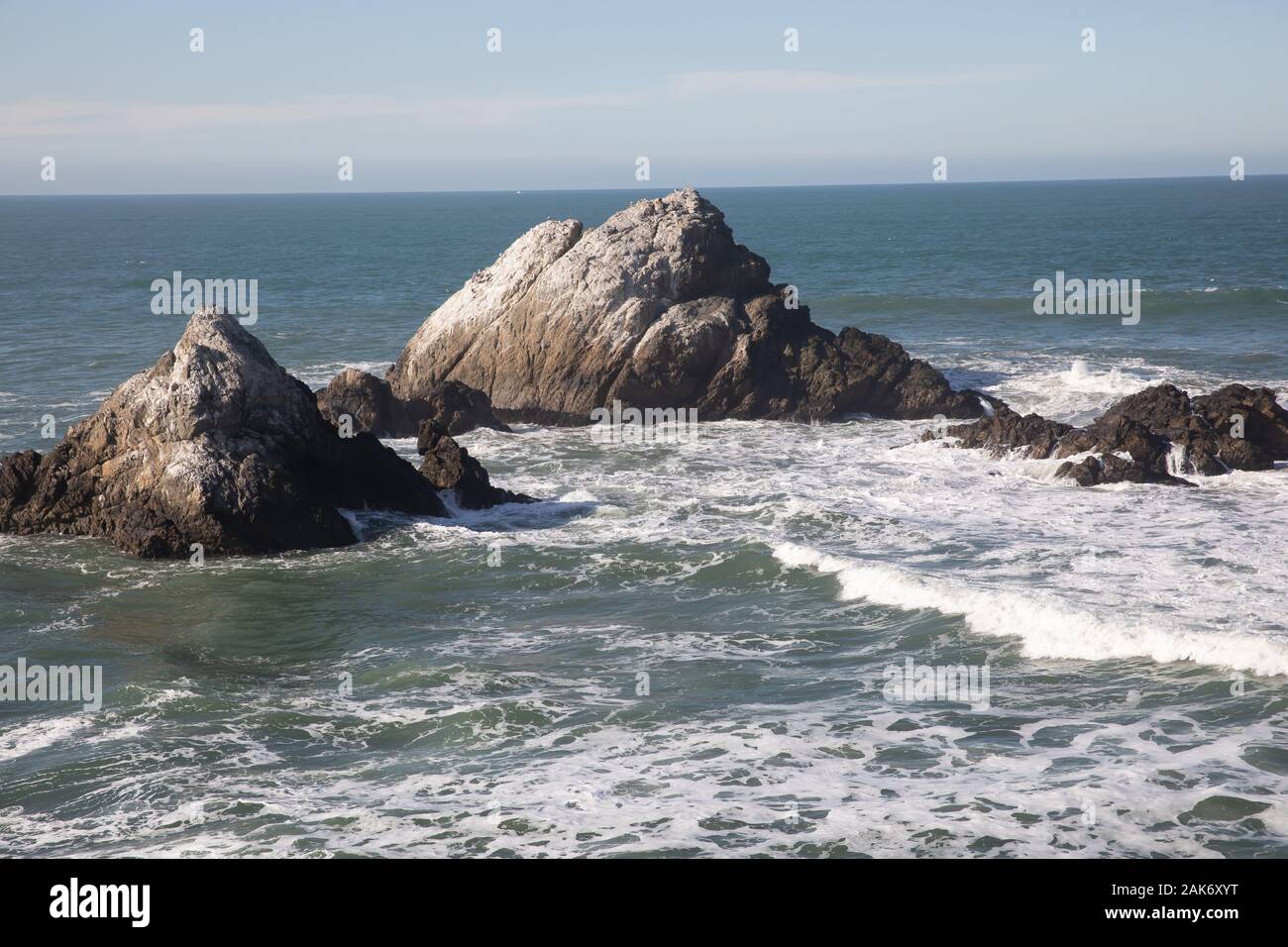 Blue sky over Monterey Bay, California, USA Stock Photo - Alamy