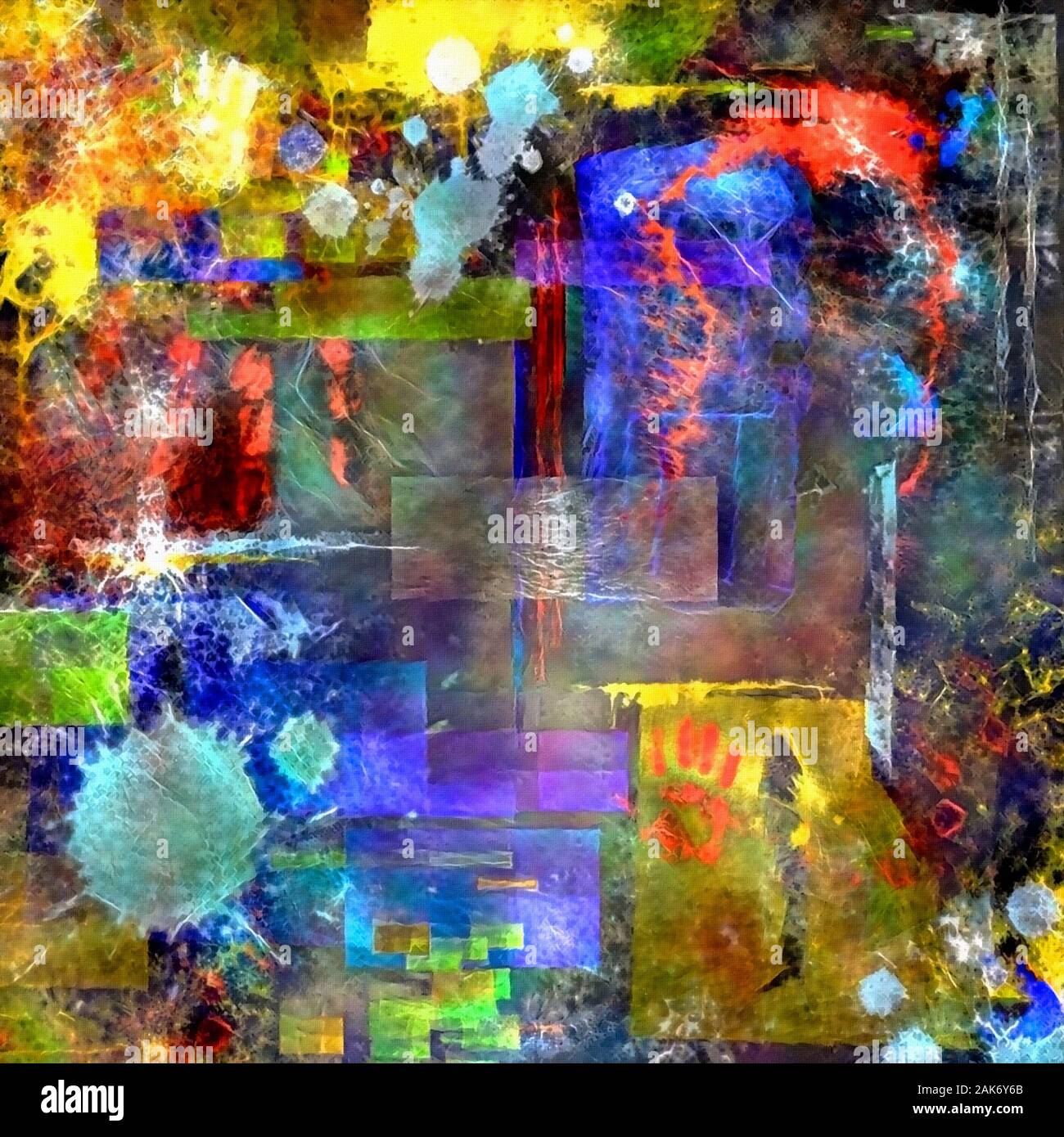 Modern trendy abstract art. Digital painting Stock Photo - Alamy