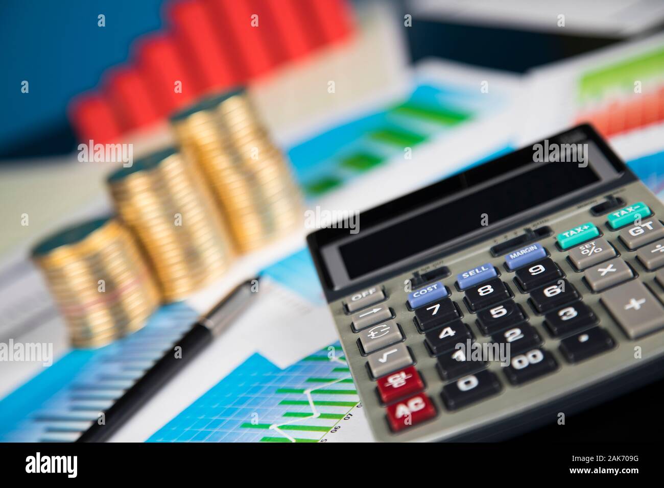 Business graph on chart background Stock Photo - Alamy