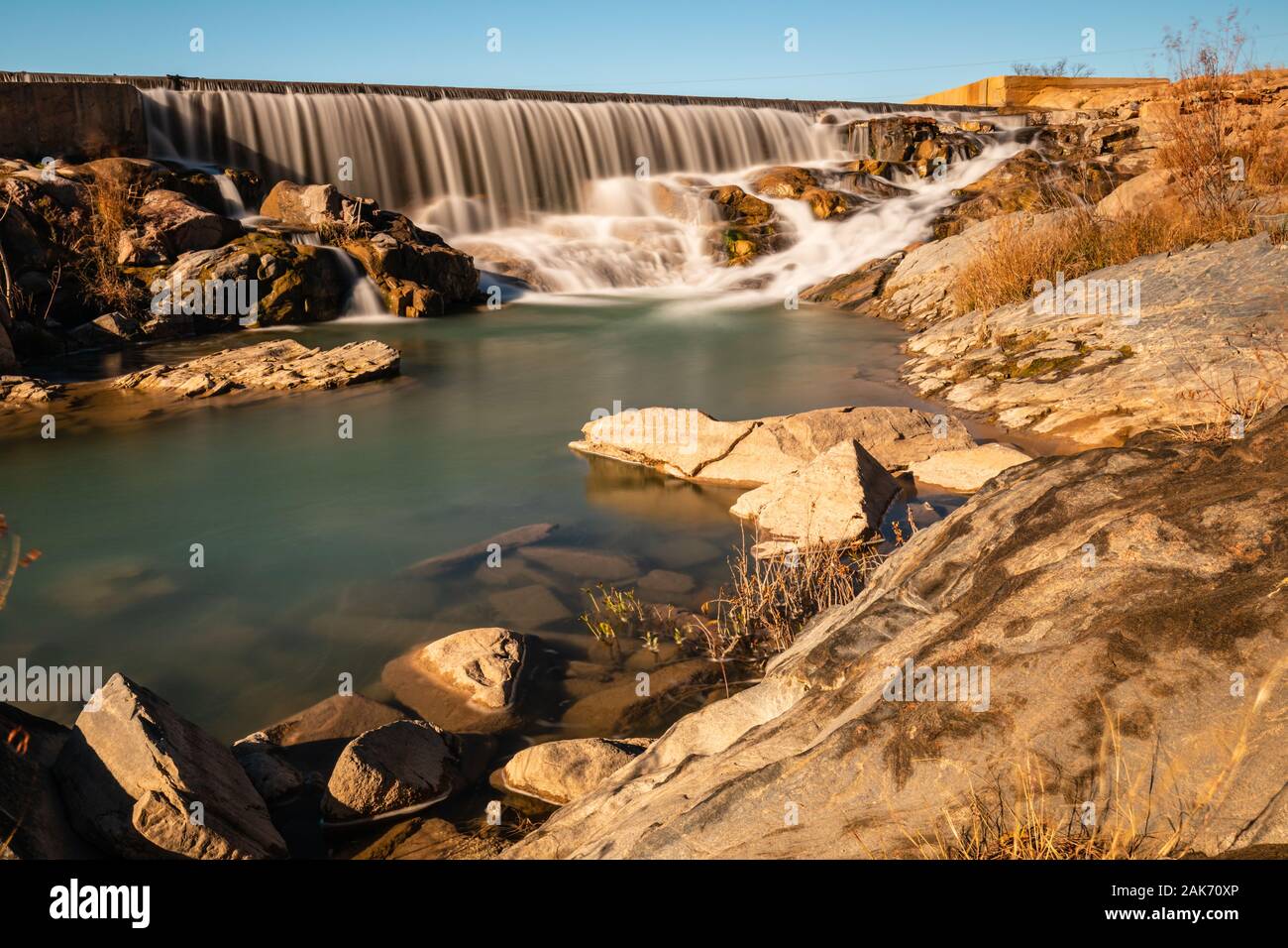 Low water dam in Llano Texas on the Llano river Stock Photo - Alamy