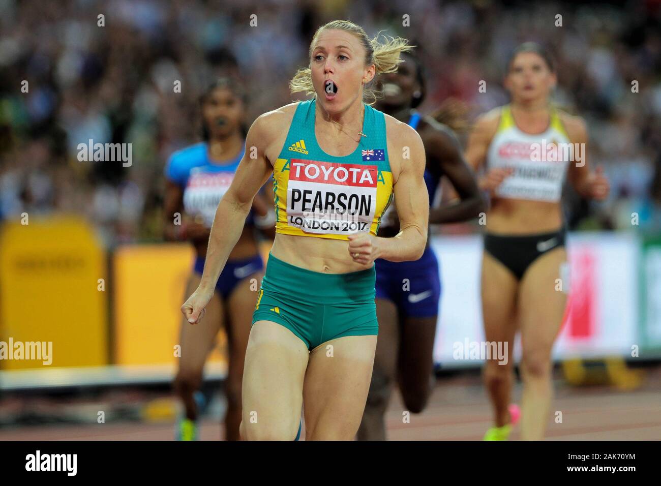 Sally Pearson (Australie) during the 100m Hurdles Women Final of the ...