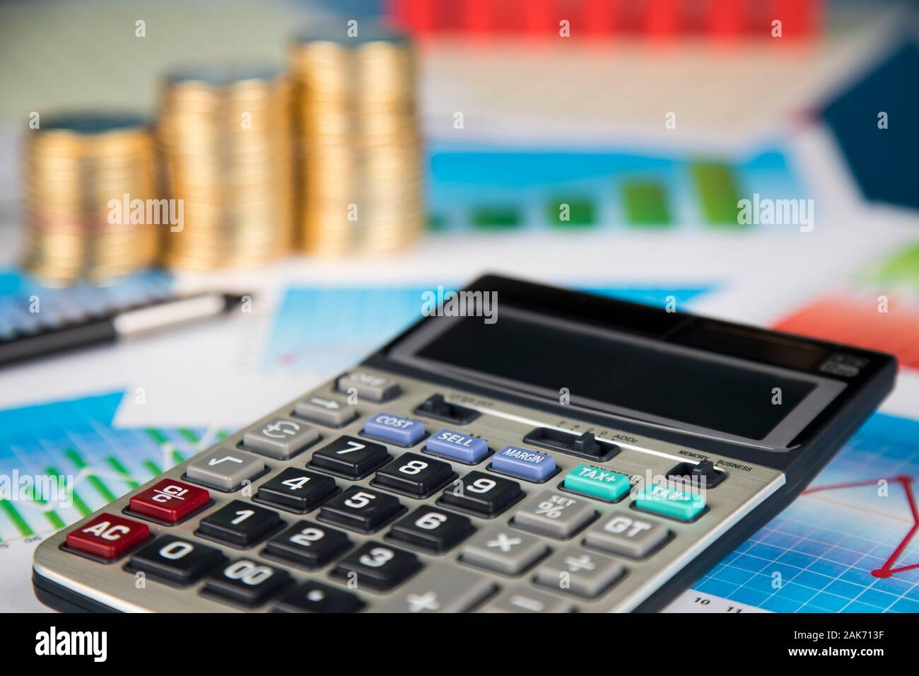 Business graph on chart background Stock Photo - Alamy