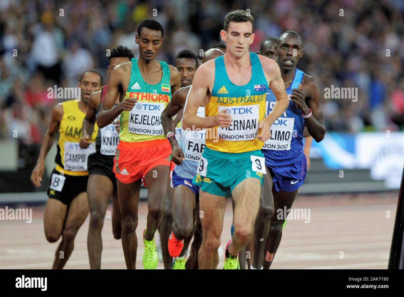 Patrick Tiernan (Australie) during the Final of the 5000 Meters men of ...