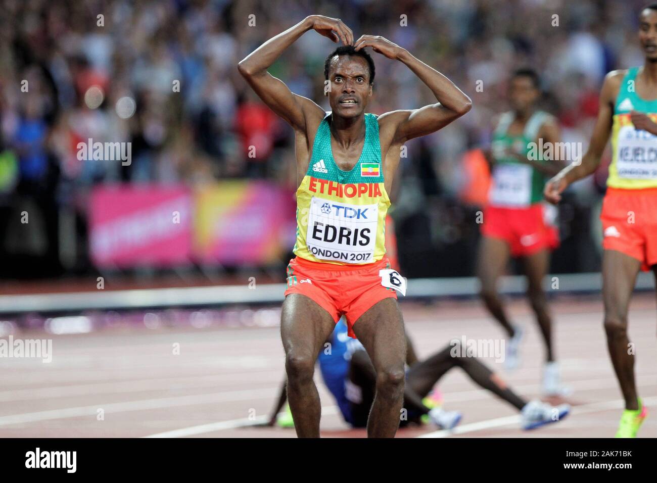 Muktar Edris (Ethiopie) during the Final of the 5000 Meters men of the ...