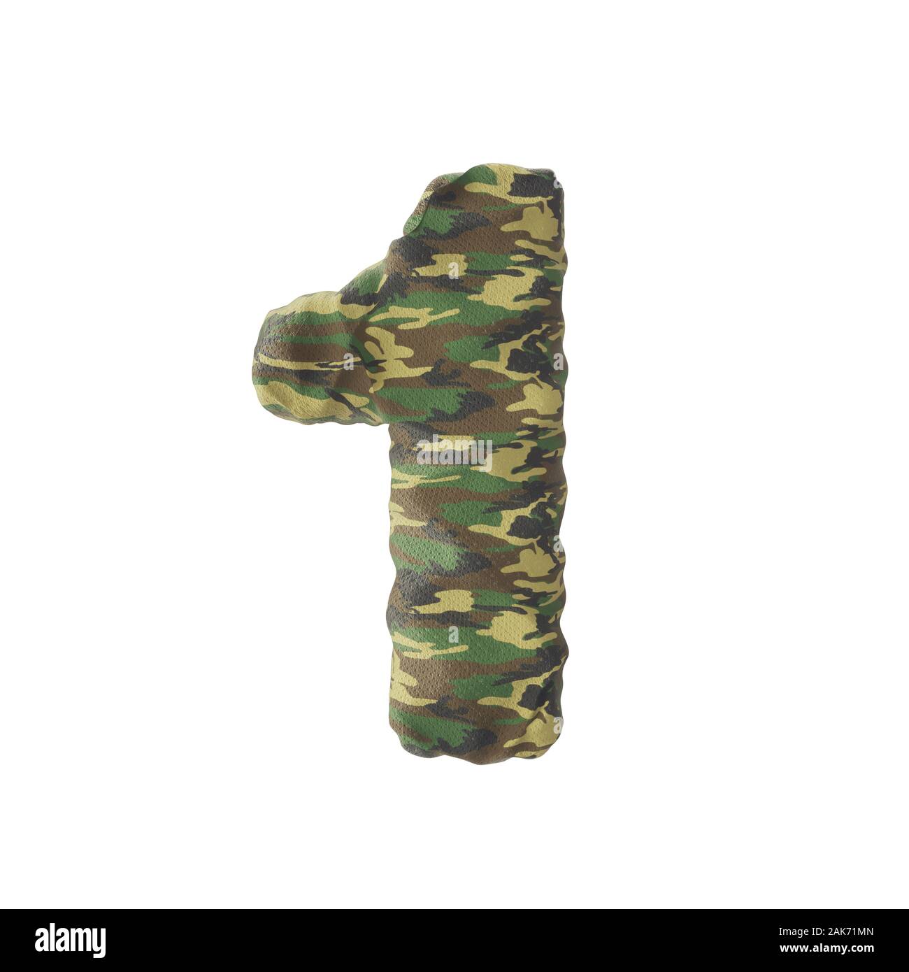 Camouflage army numbers, 3D rendering isolated on white background ...