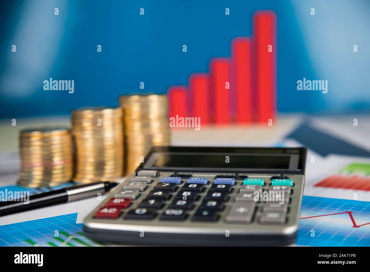 Business graph on chart background Stock Photo - Alamy