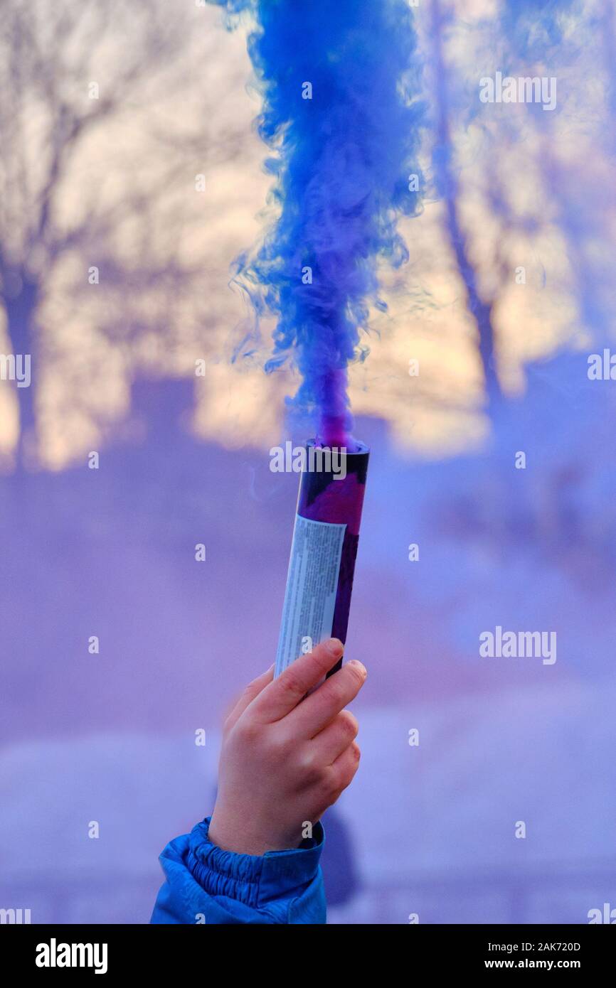 Colored Smoke In Hand