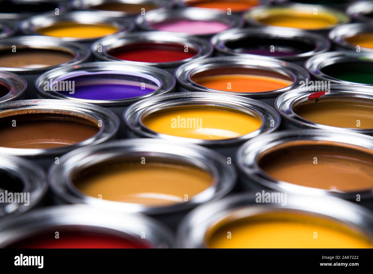 Colorful paint cans set, Painting background Stock Photo - Alamy