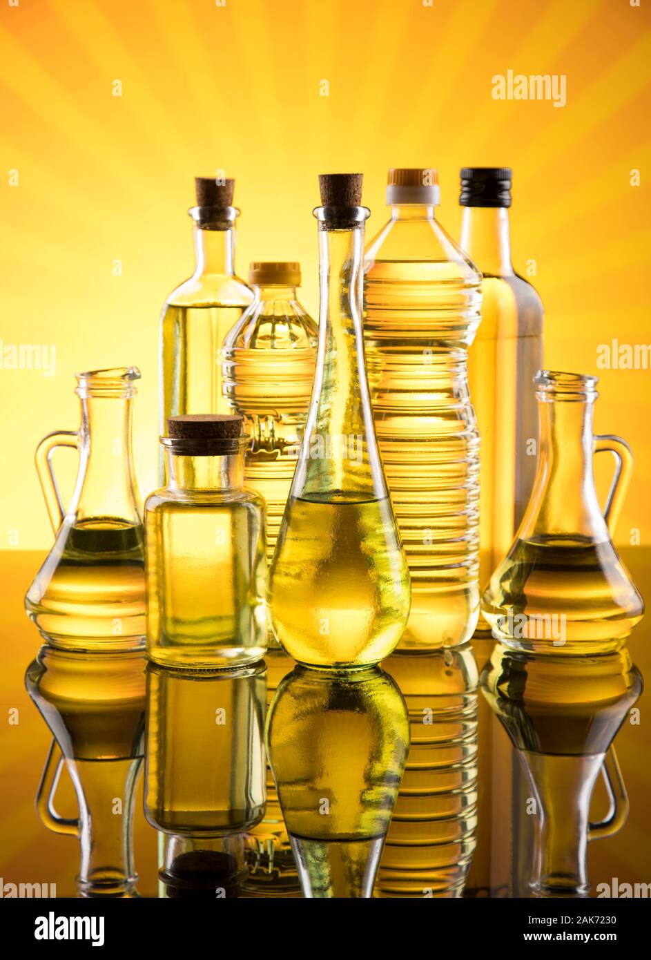 Cooking and food oil products Stock Photo - Alamy
