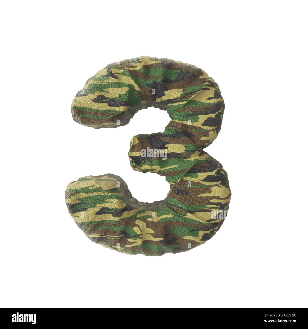 Camouflage army numbers, 3D rendering isolated on white background ...