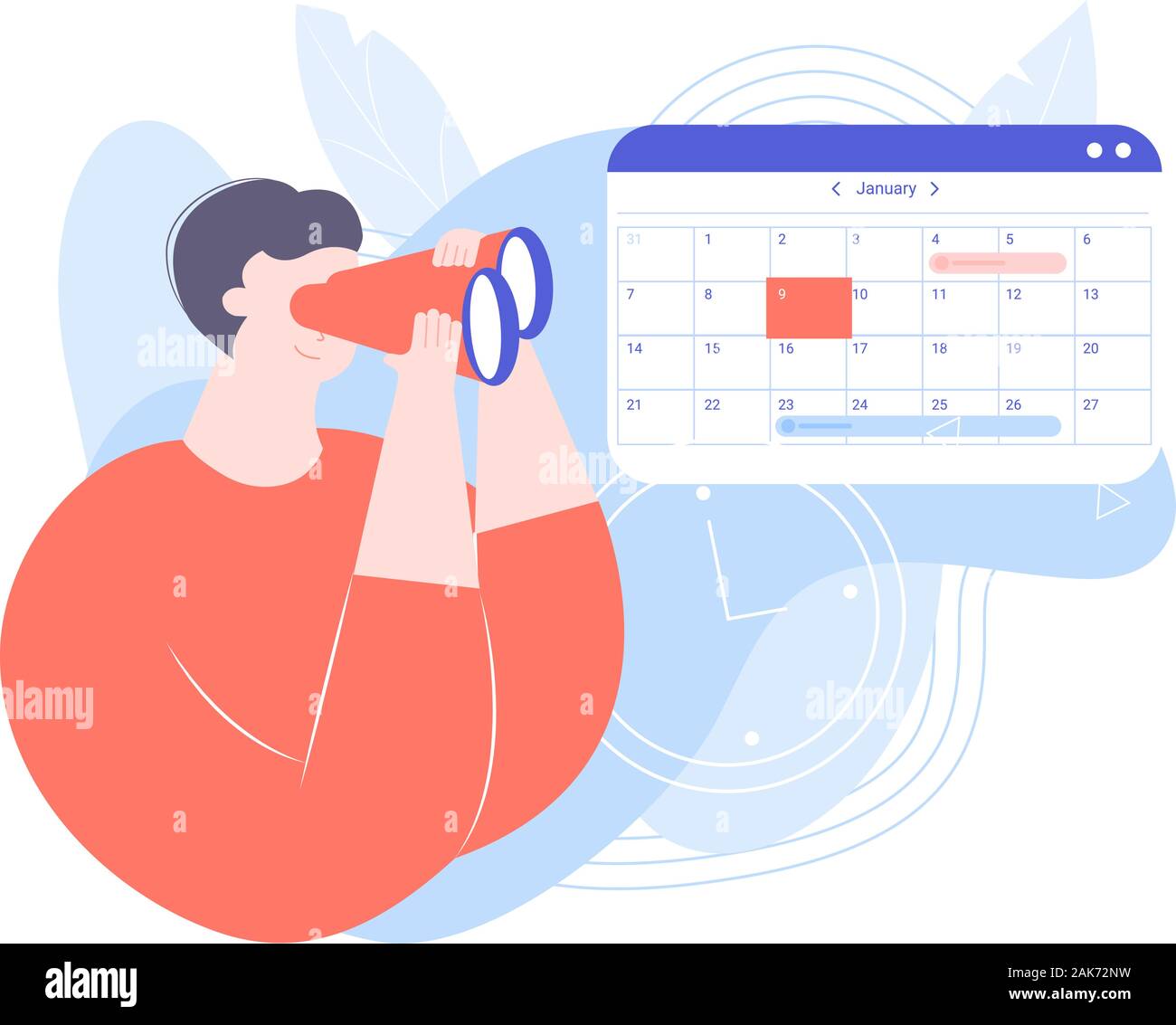 Patient looking at calendar Stock Vector Images - Alamy