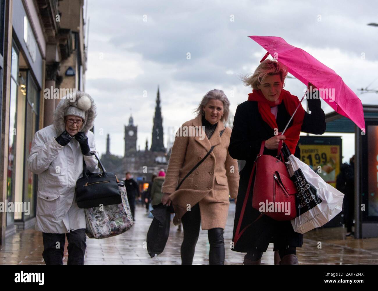 Tuesday 7th of January 2020: Pedestrians on Edinburgh’s Princes Street ...