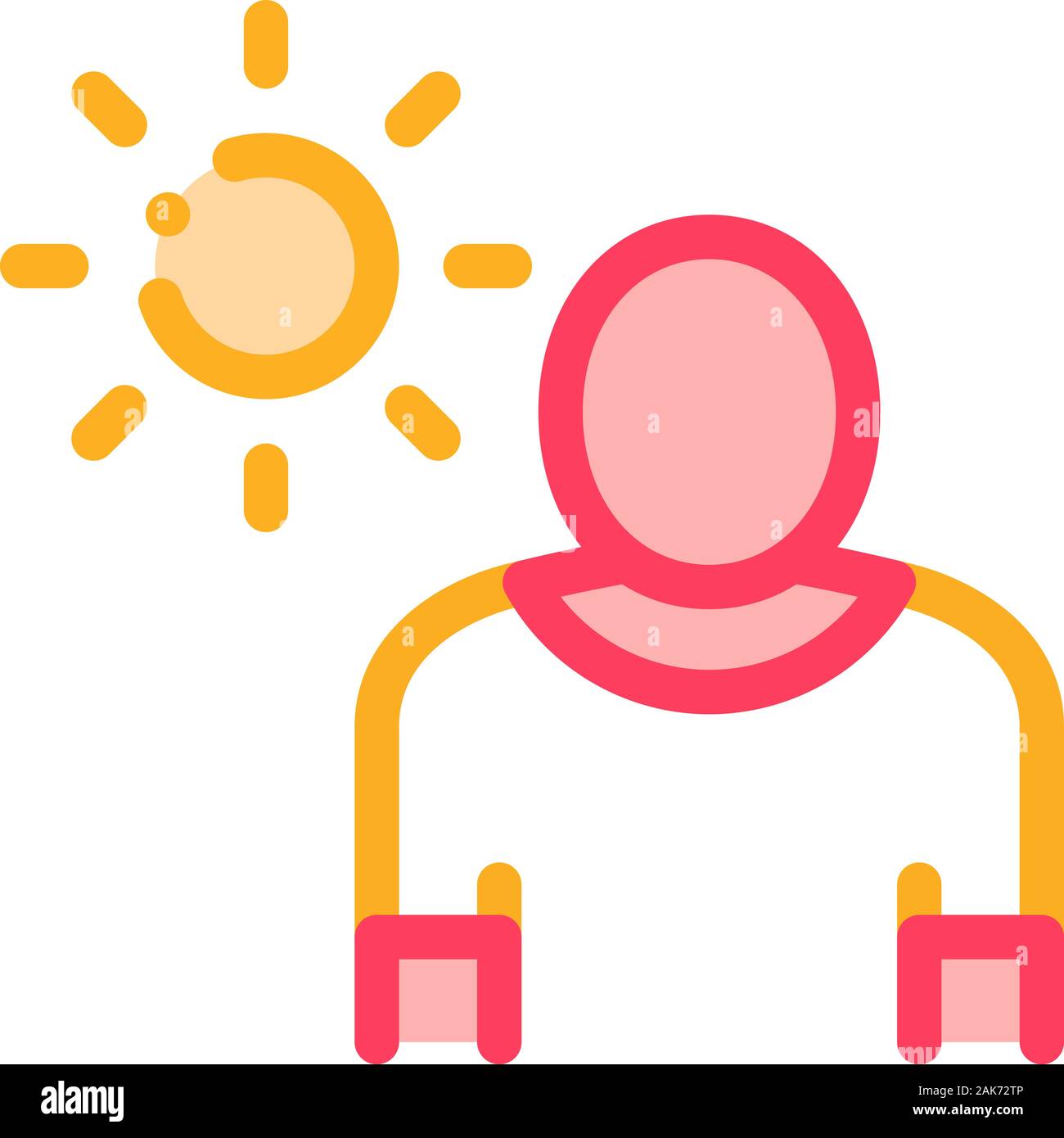 Sun Exposure for Man Icon Vector Outline Illustration Stock Vector ...