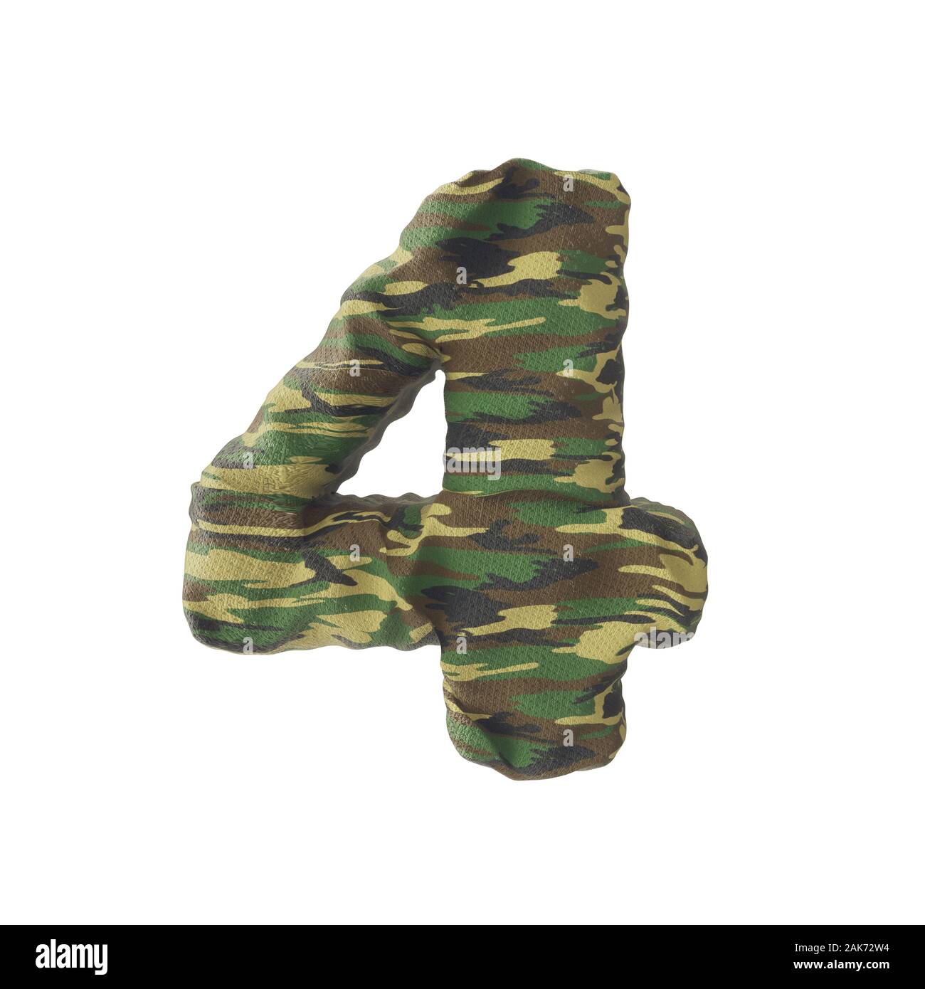 Camouflage army numbers, 3D rendering isolated on white background ...