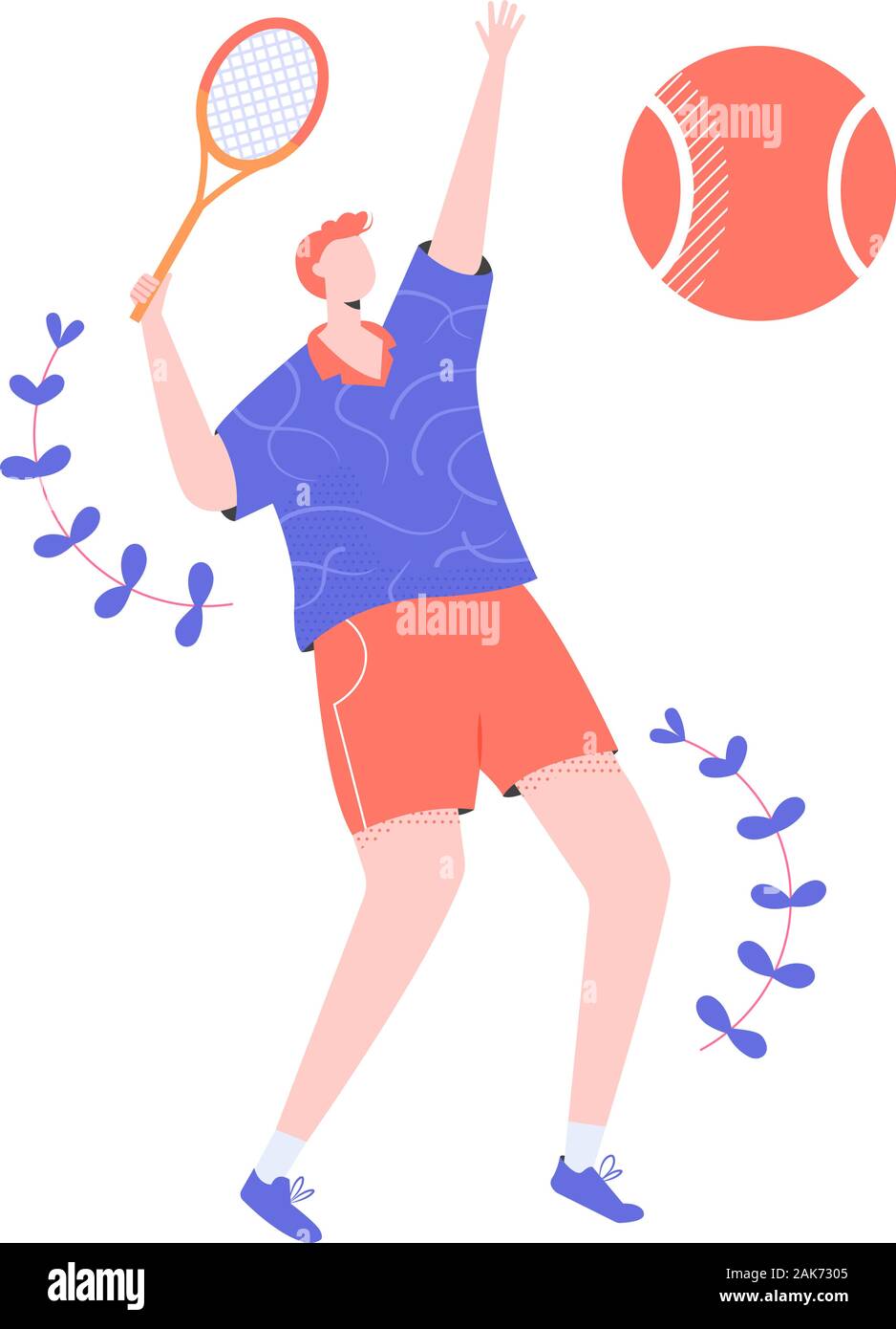 Male tennis player character with a racket Stock Vector Image & Art - Alamy