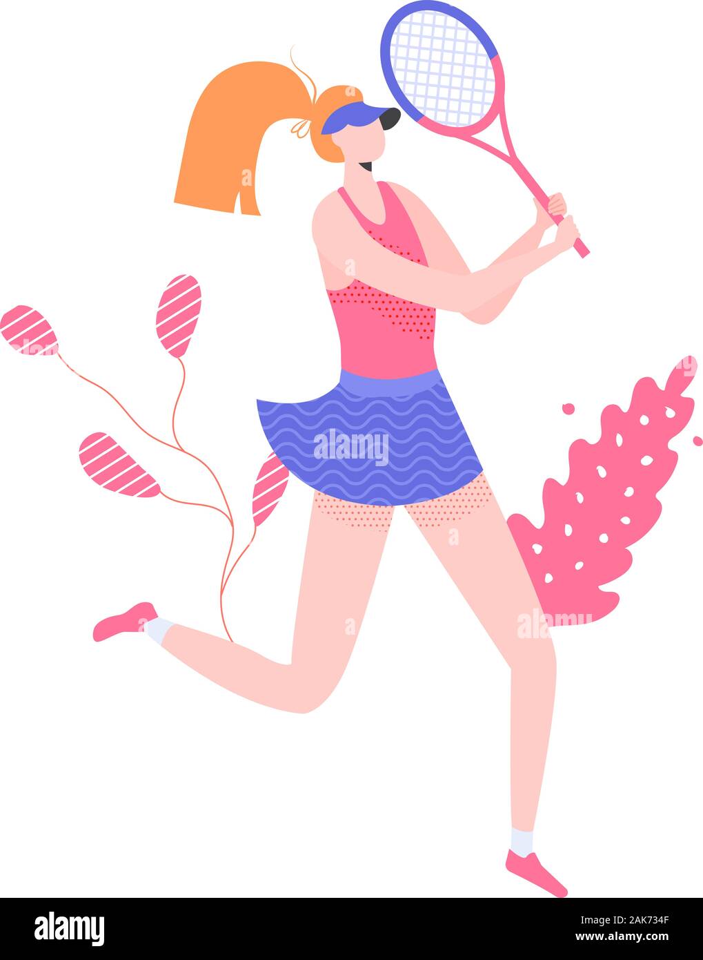 Female tennis player character with a racket Stock Vector Image & Art ...