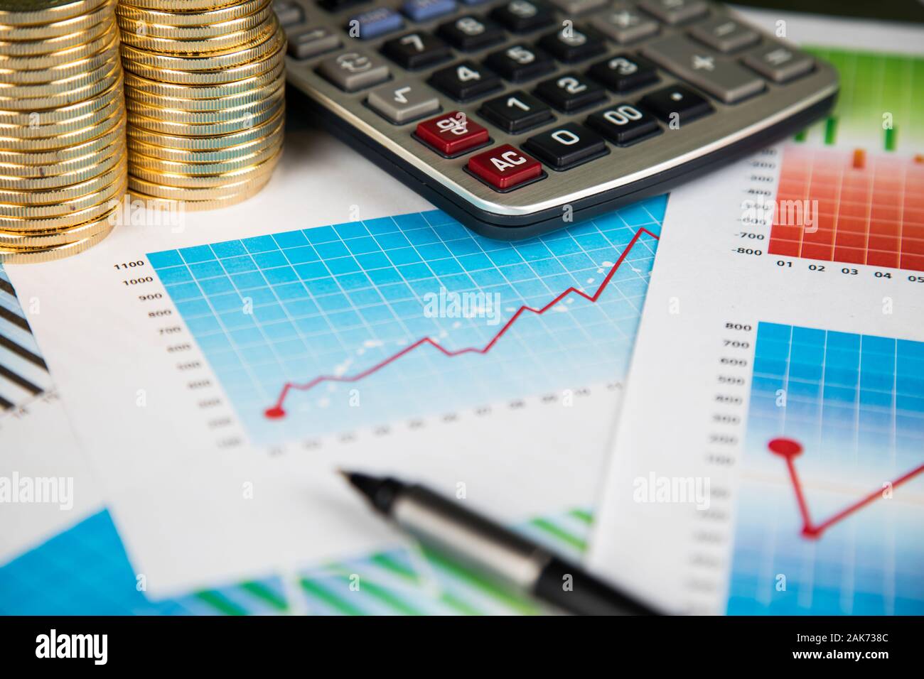 Business graph on chart background Stock Photo - Alamy