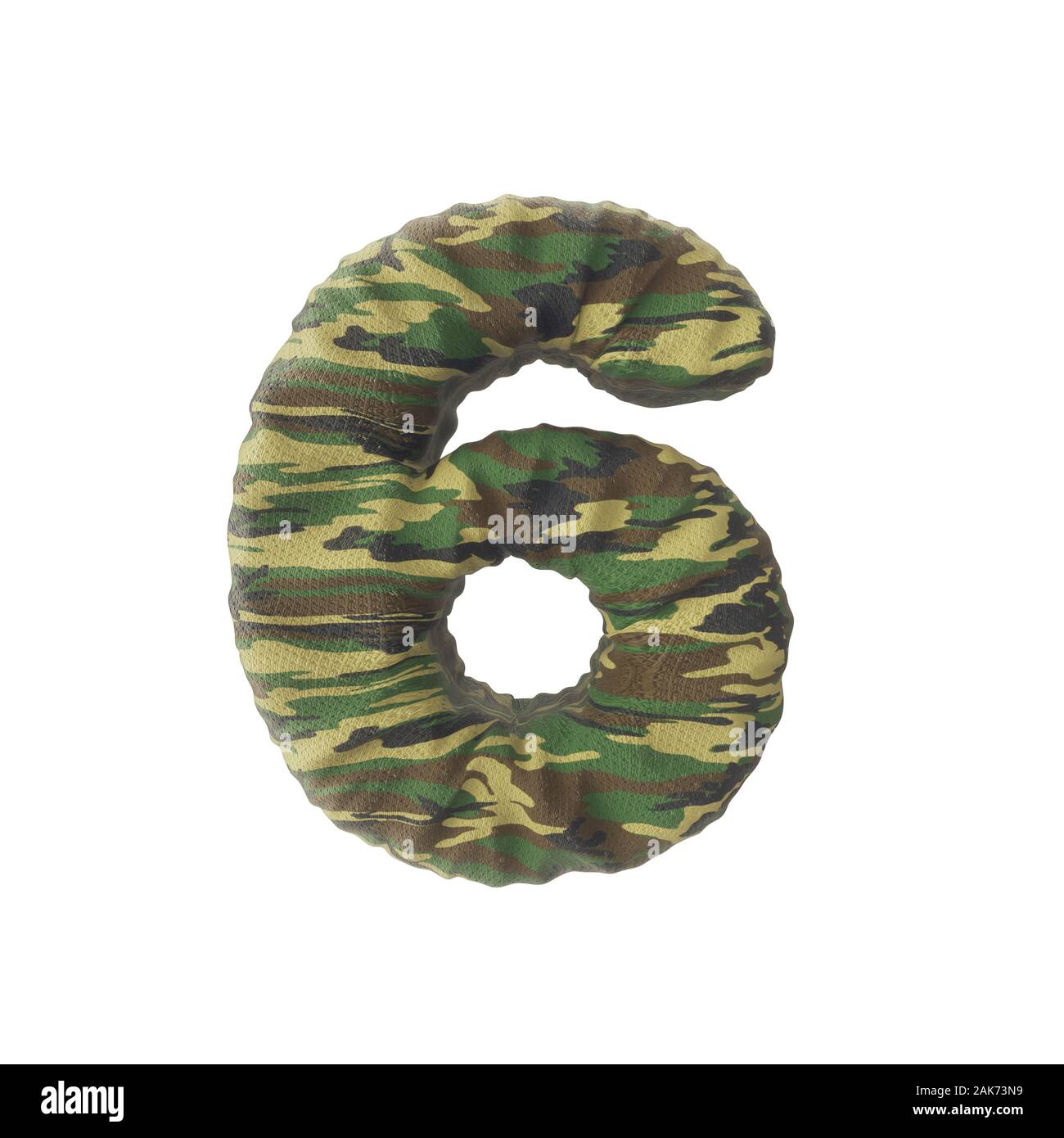 Camouflage army numbers, 3D rendering isolated on white background ...