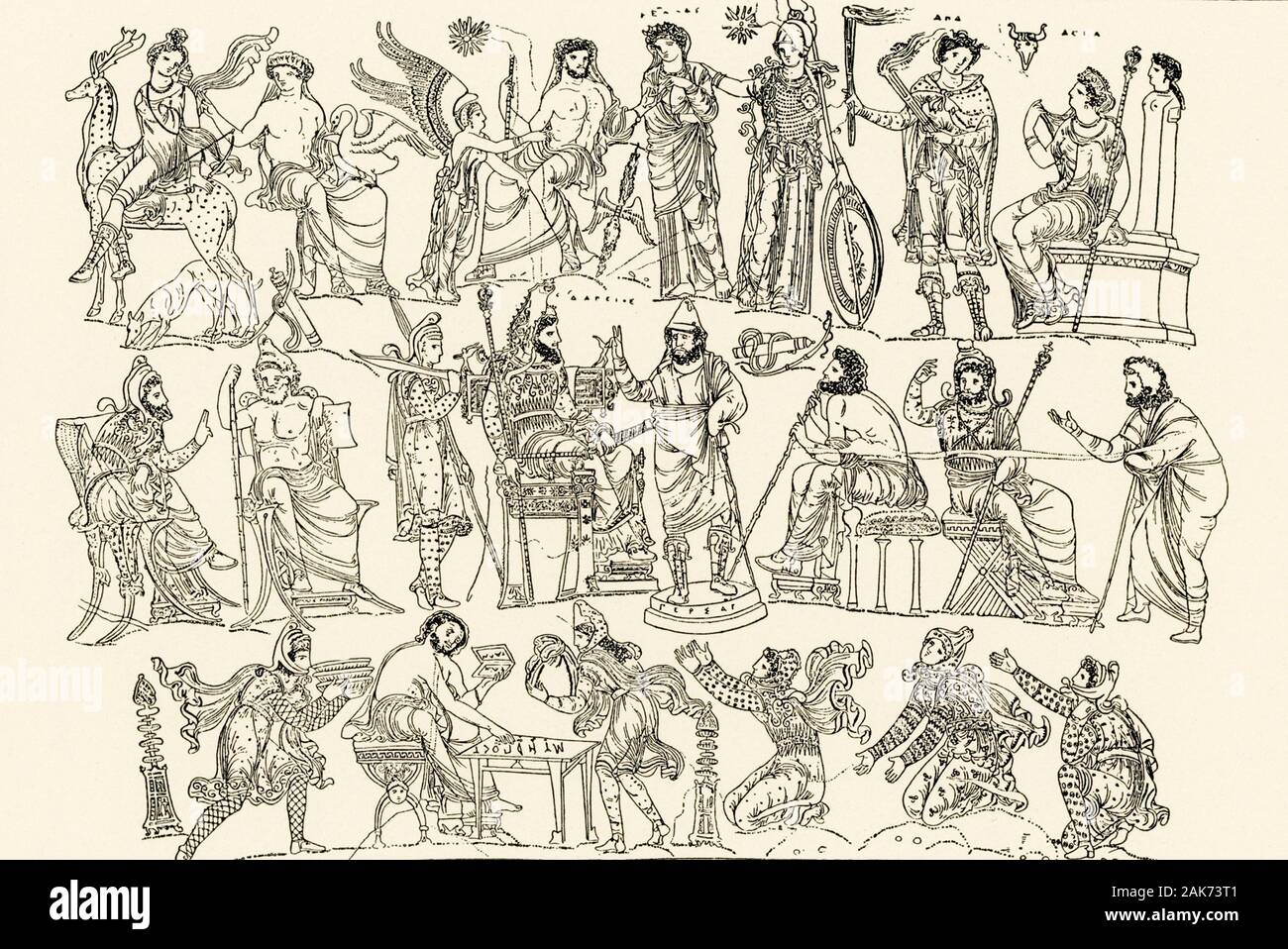 War Council of Darius (from the Darius Vase). Middle Row: Darius I and ...