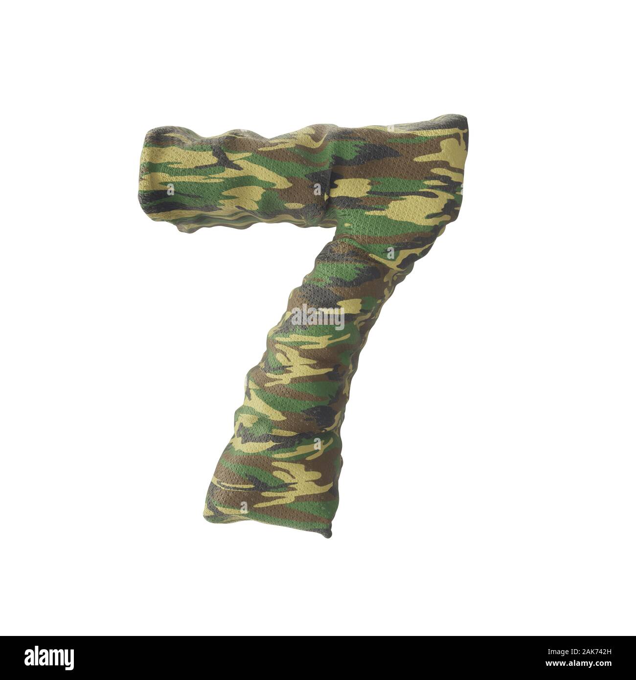 Camouflage army numbers, 3D rendering isolated on white background ...