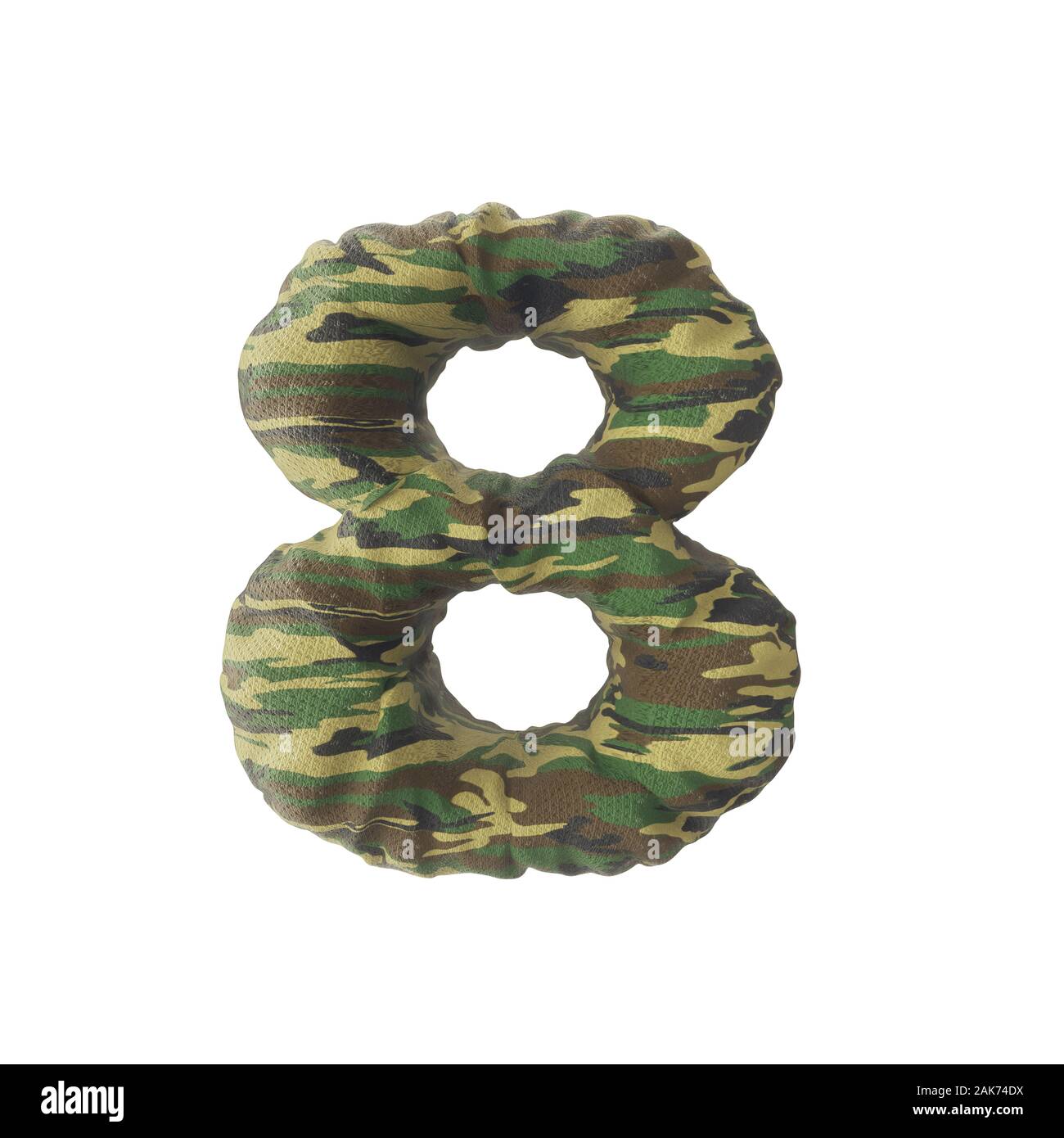 Camouflage army numbers, 3D rendering isolated on white background ...
