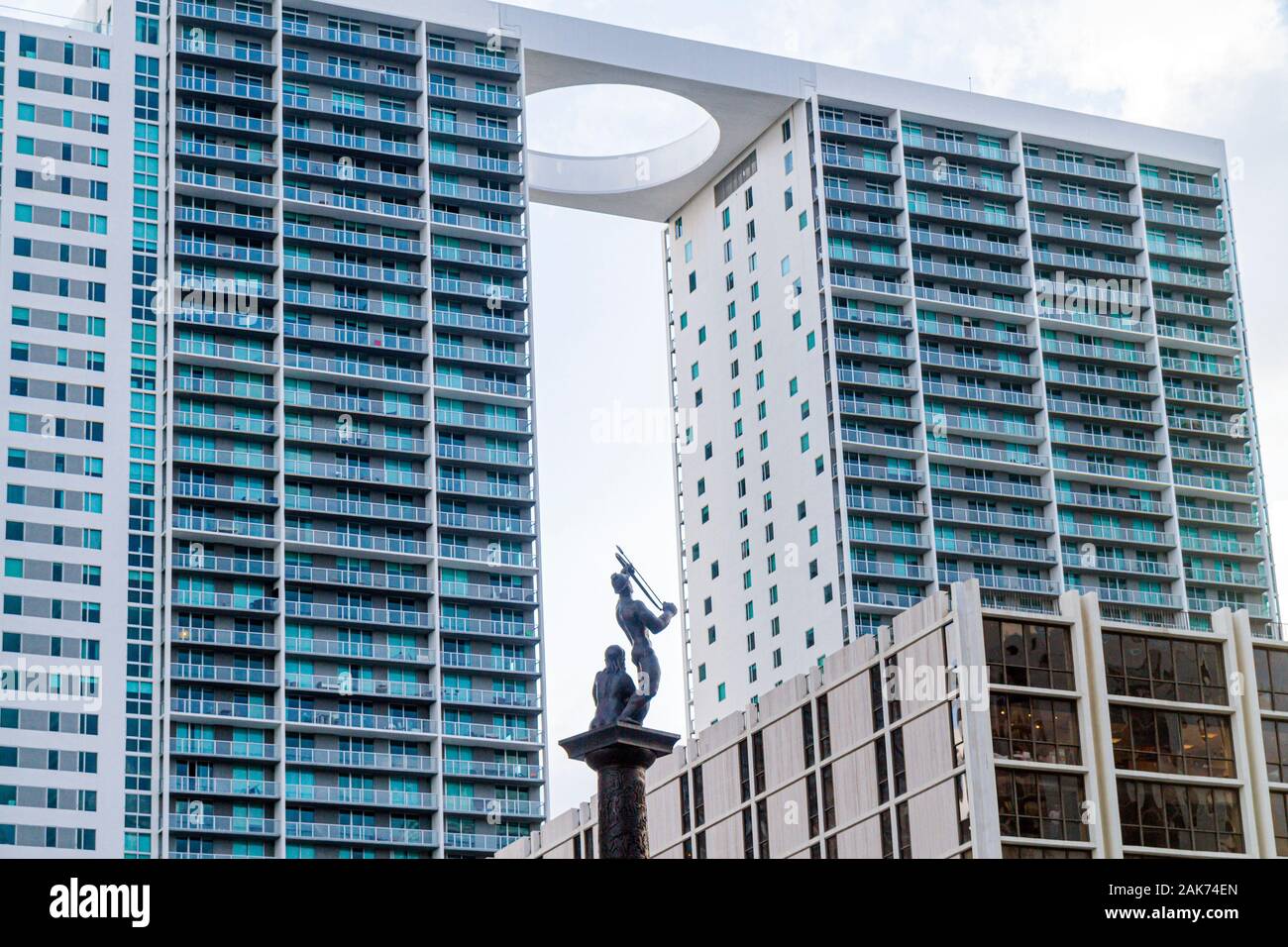 Miami Florida,Brickell District,500 Brickell,high rise skyscraper ...
