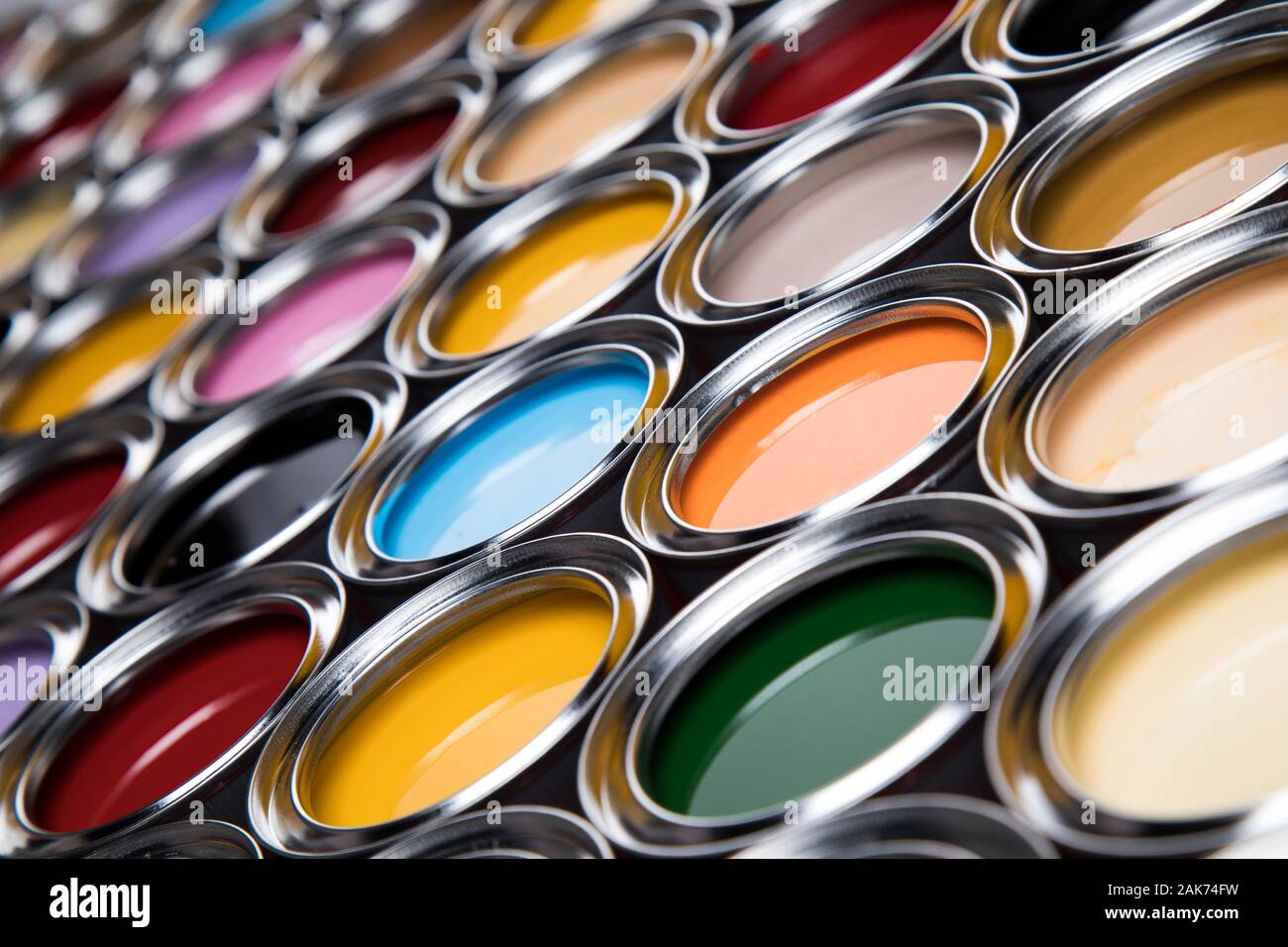 Colorful paint cans set, Painting background Stock Photo - Alamy
