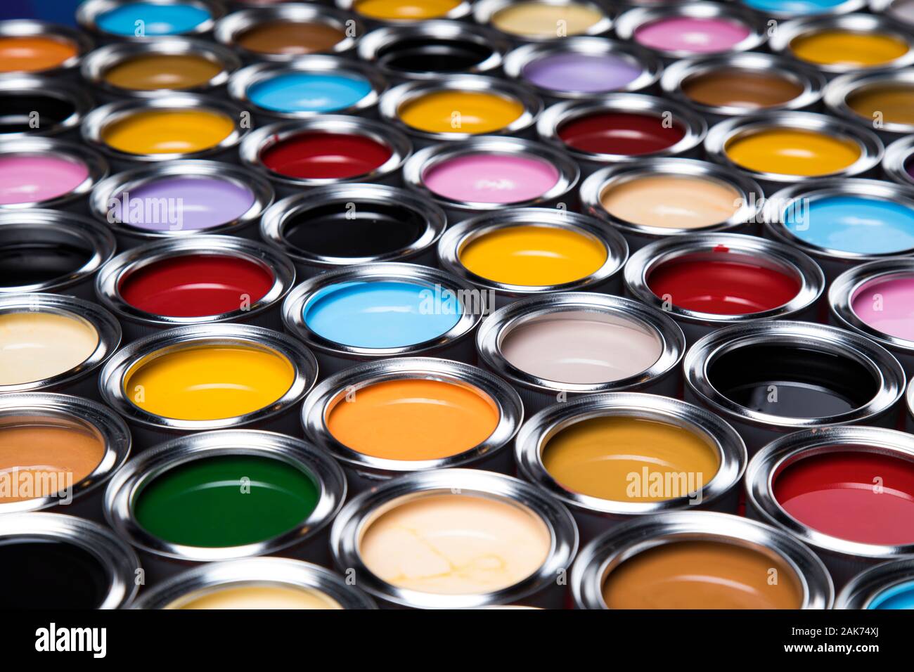 Tin metal cans, Painting background Stock Photo - Alamy