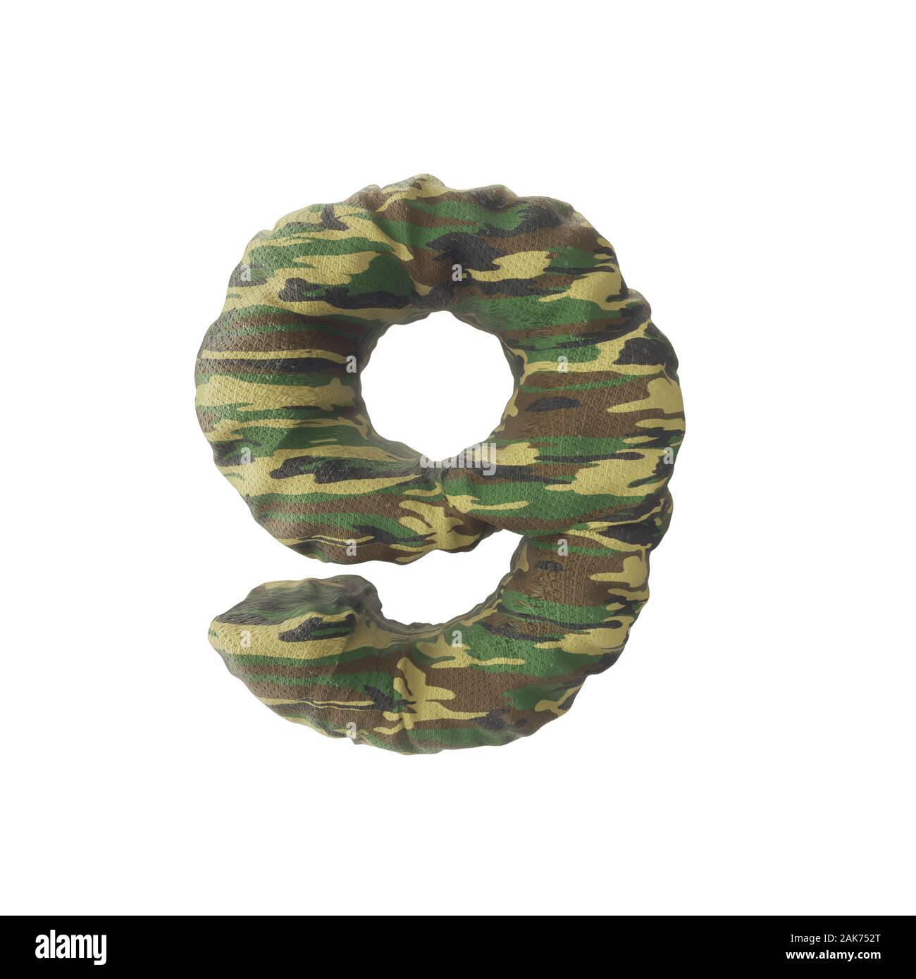 Camouflage army numbers, 3D rendering isolated on white background ...