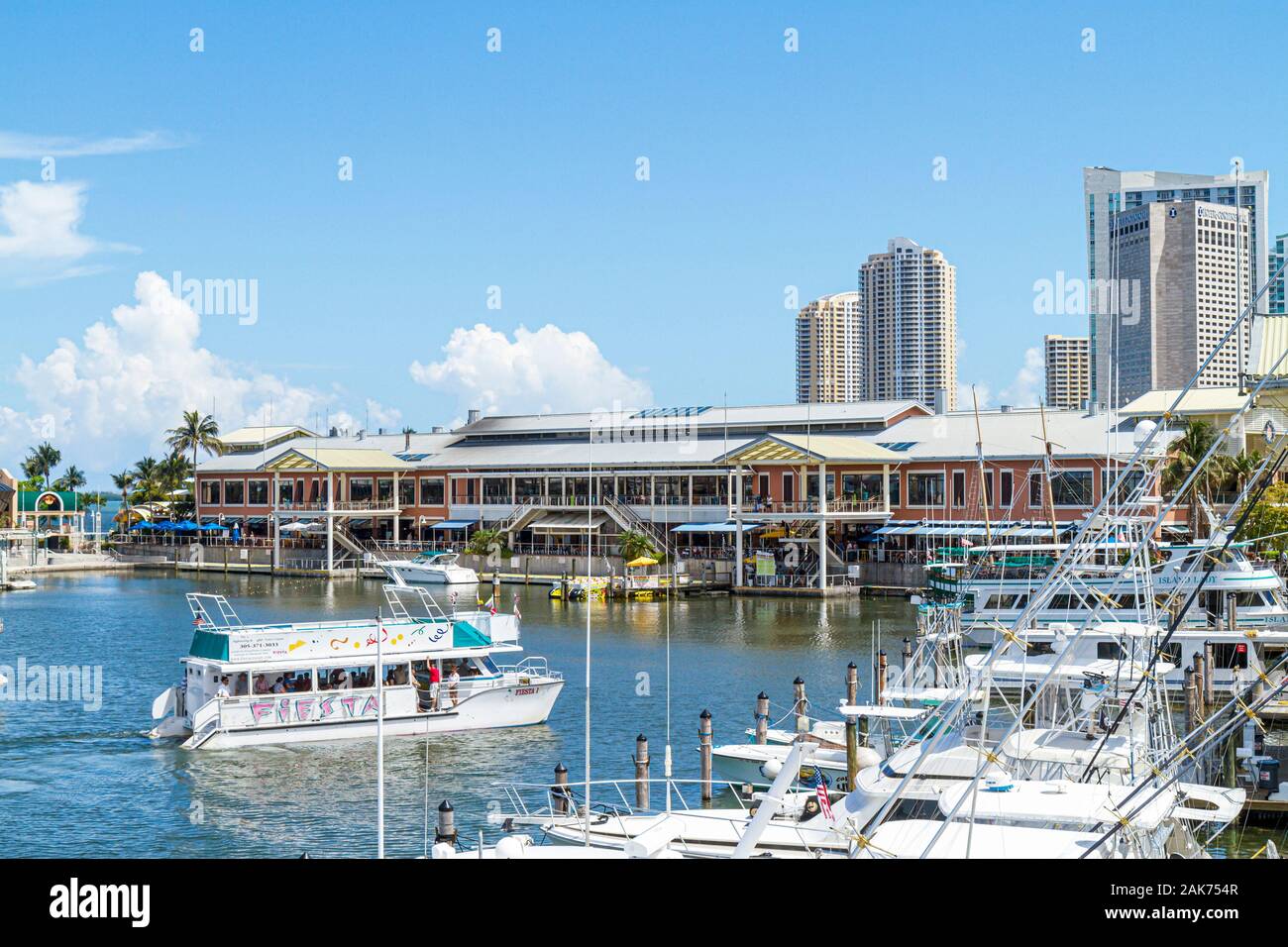 Miami Florida,Bay waterside Marketplace,Market Place,downtown,skyline ...