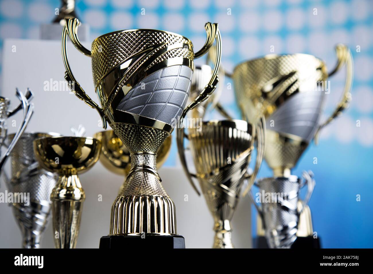 Trophy, Winning, Award. sport ball background Stock Photo - Alamy