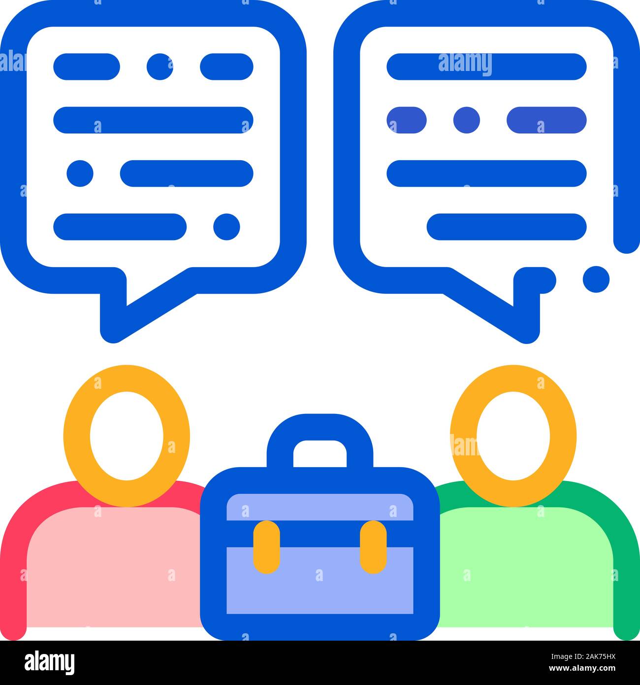 Deal Conversation of Two Businessmen Icon Vector Outline Illustration ...