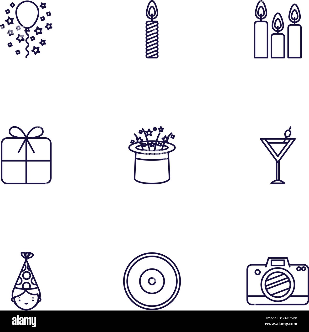 Isolated party icon set vector design Stock Vector Image & Art - Alamy