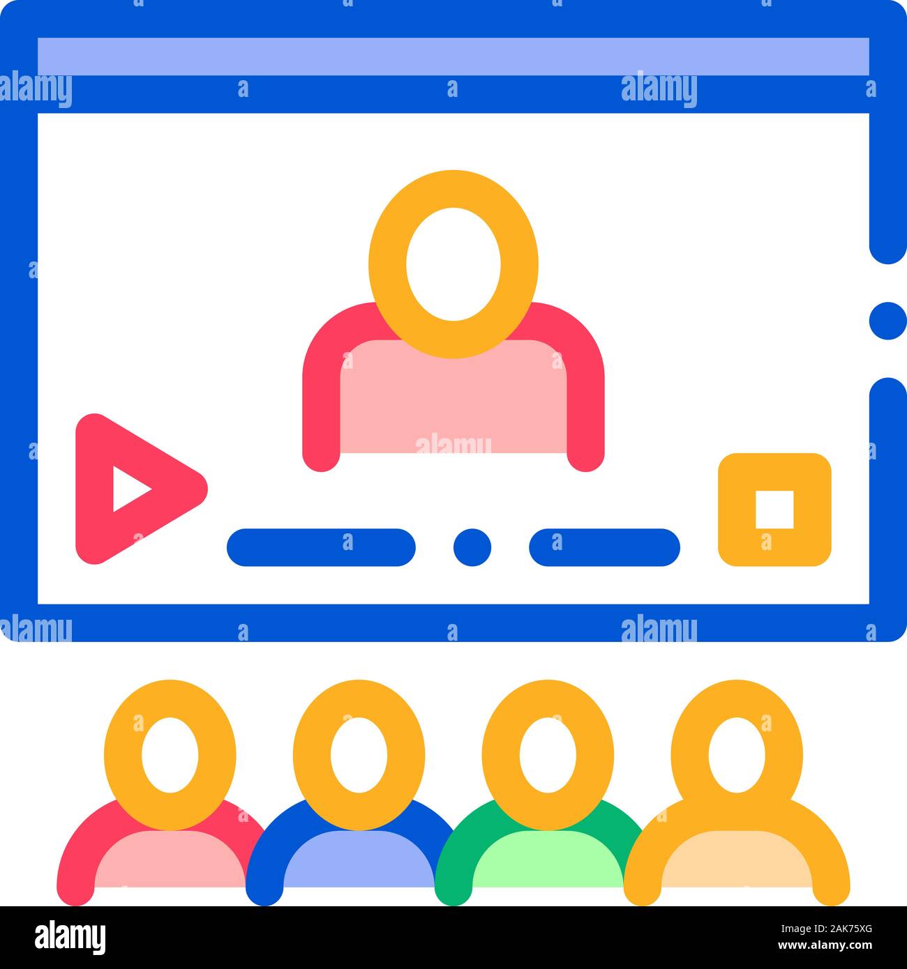 Video Presentation Icon Vector Outline Illustration Stock Vector Image ...