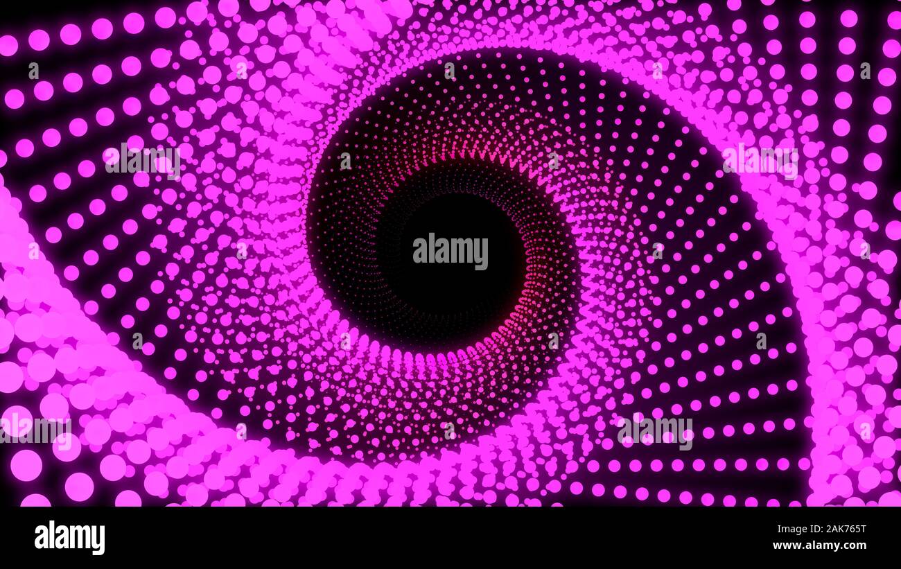 3d Illustration, Big pink dots lined up in lines It was put together ...